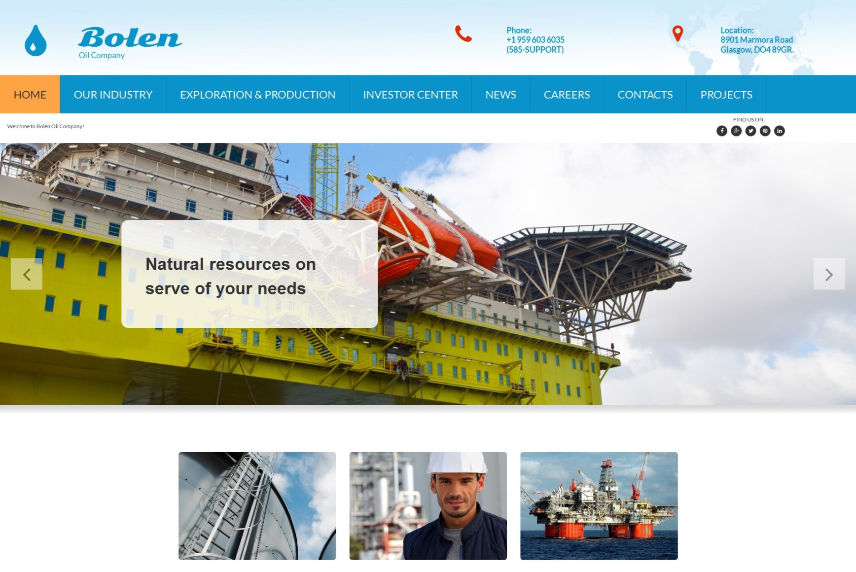 Oil Website Template for Industrial Oil Company - MotoCMS