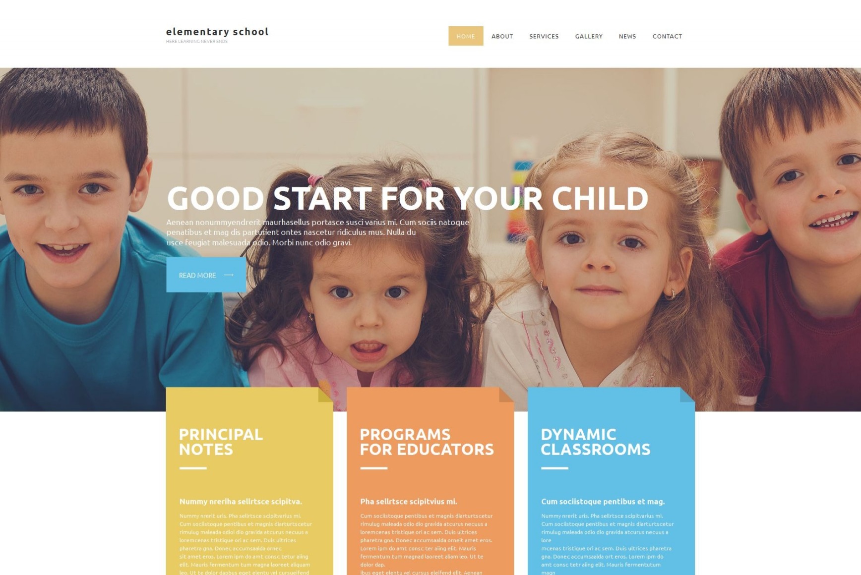 Elementary School Website Design - MotoCMS