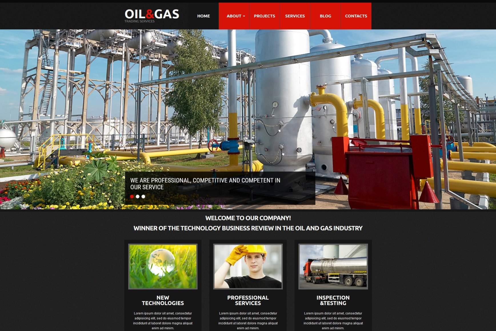 Industry Website Template for Oil and Gas Company - MotoCMS