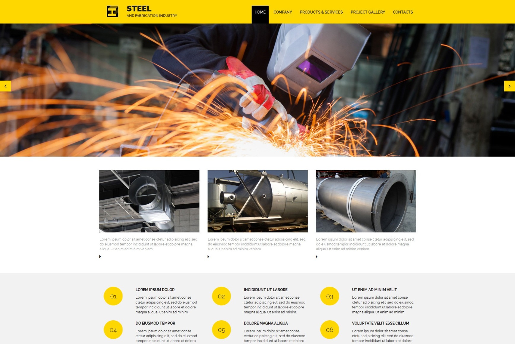 Steel Website Design for Metal Fabrication Services - MotoCMS