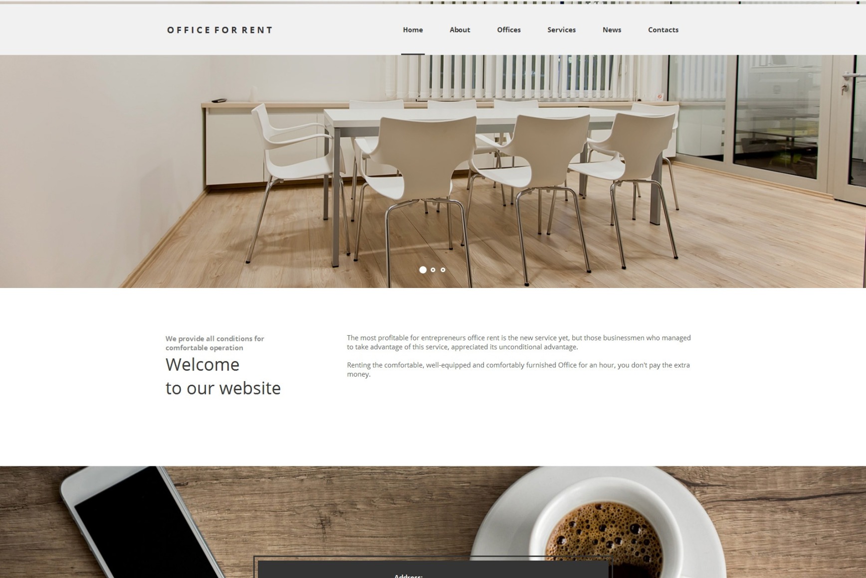 Office Website Template for Office Space Rental Site - MotoCMS