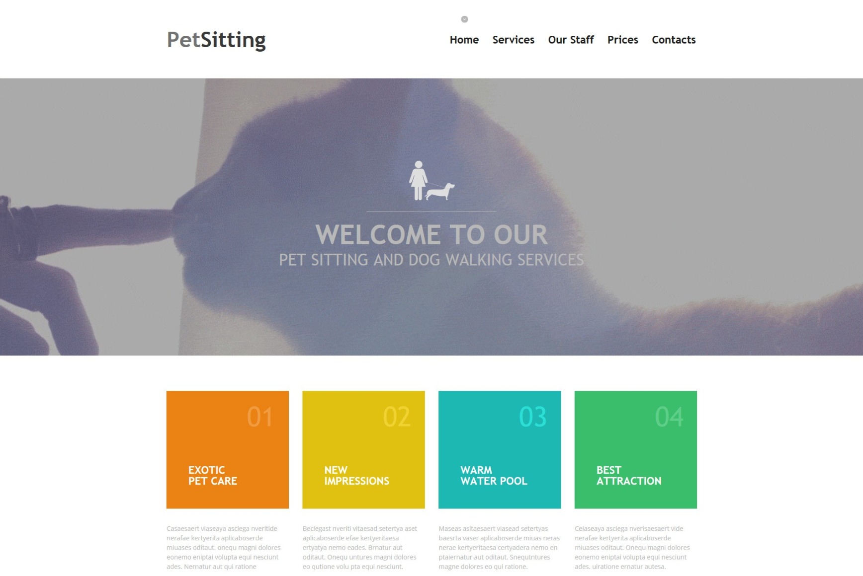 Pet Sitting Website Design for Animal Care Services - MotoCMS