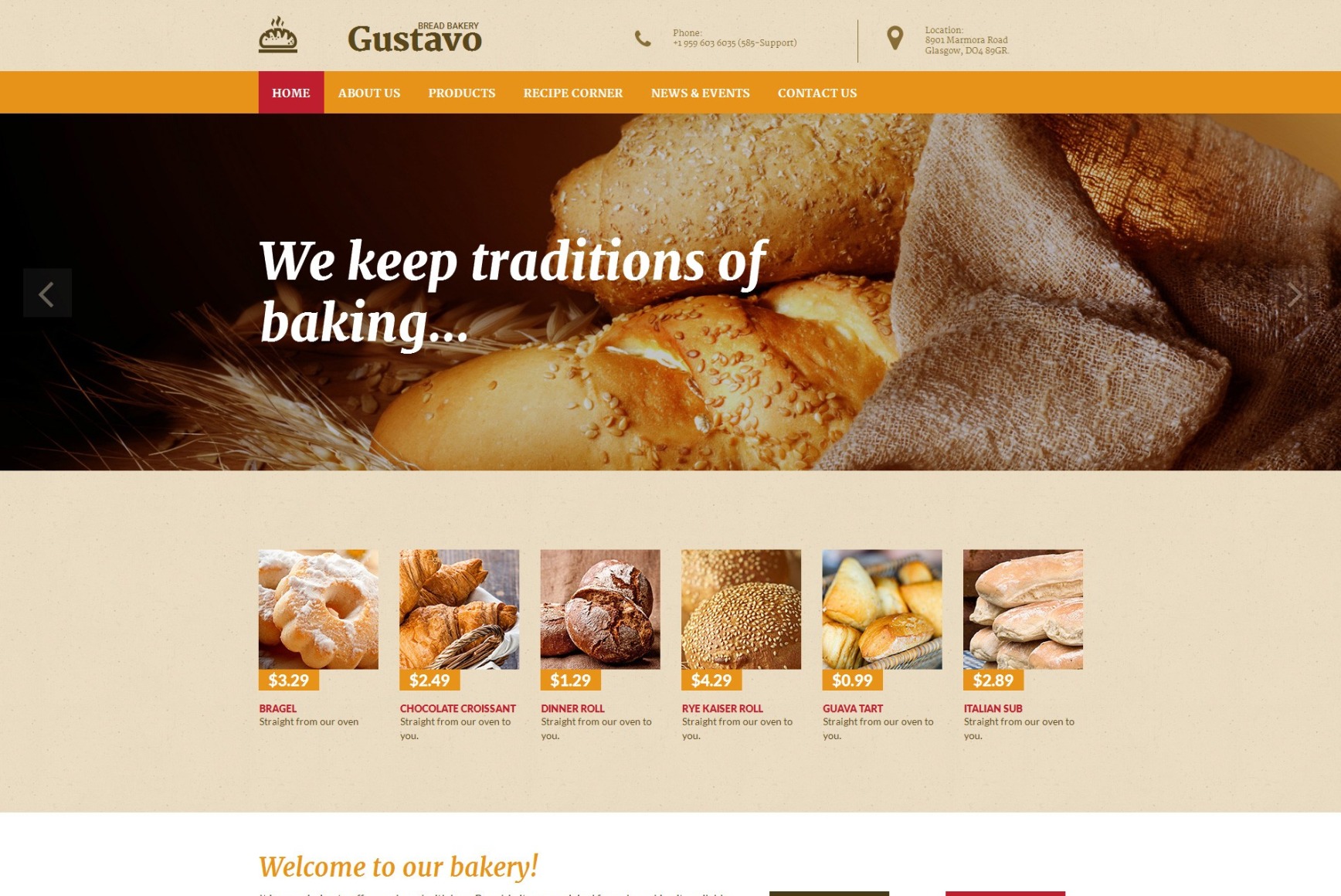 Best Bakery Website Design for Bread Bakers - MotoCMS