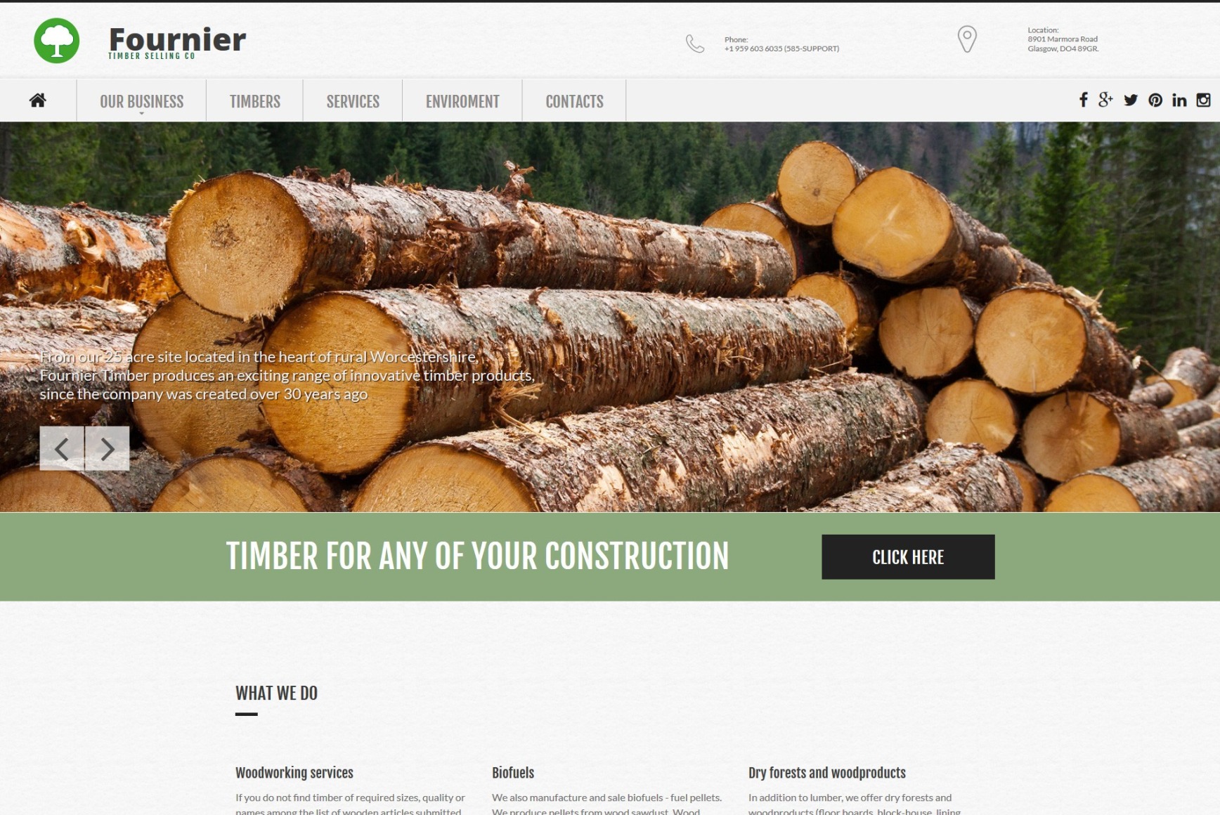 Timber Website Template for Wood Products Suppliers - MotoCMS