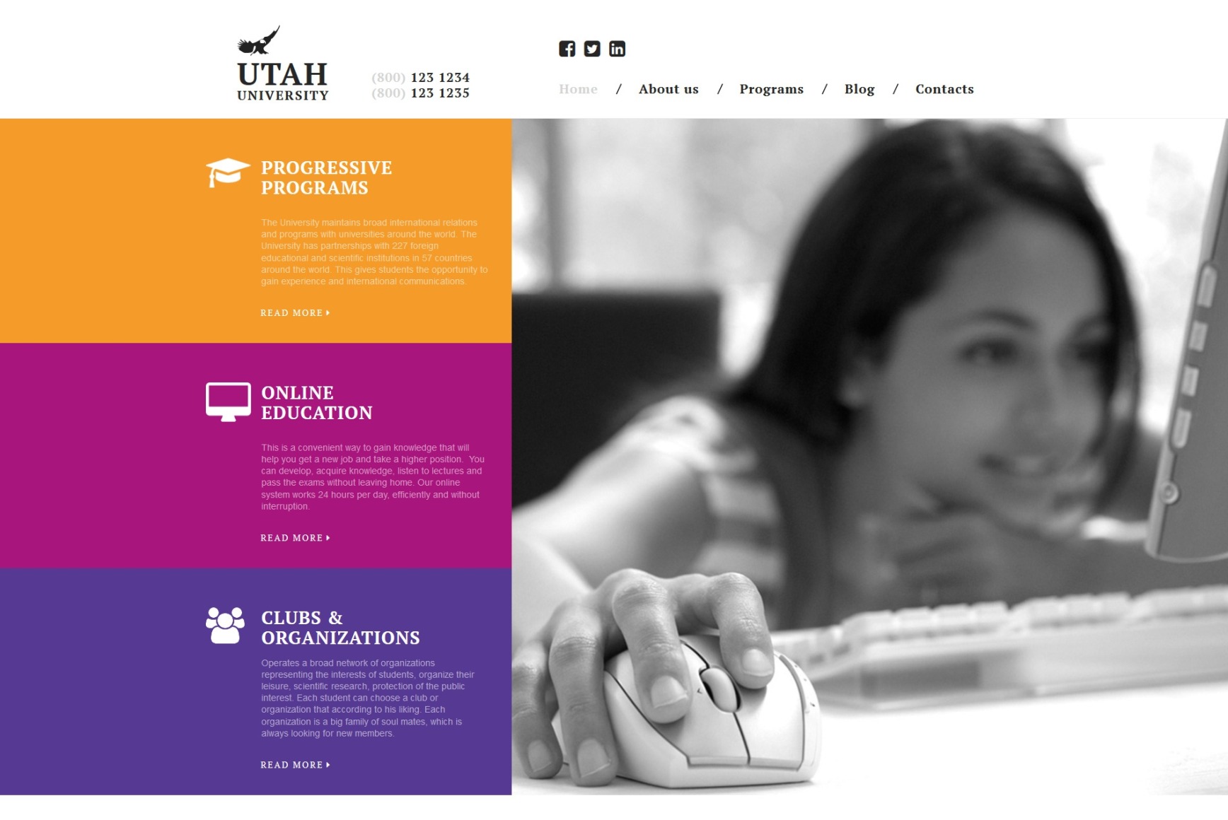University Website Template for Official Website - MotoCMS