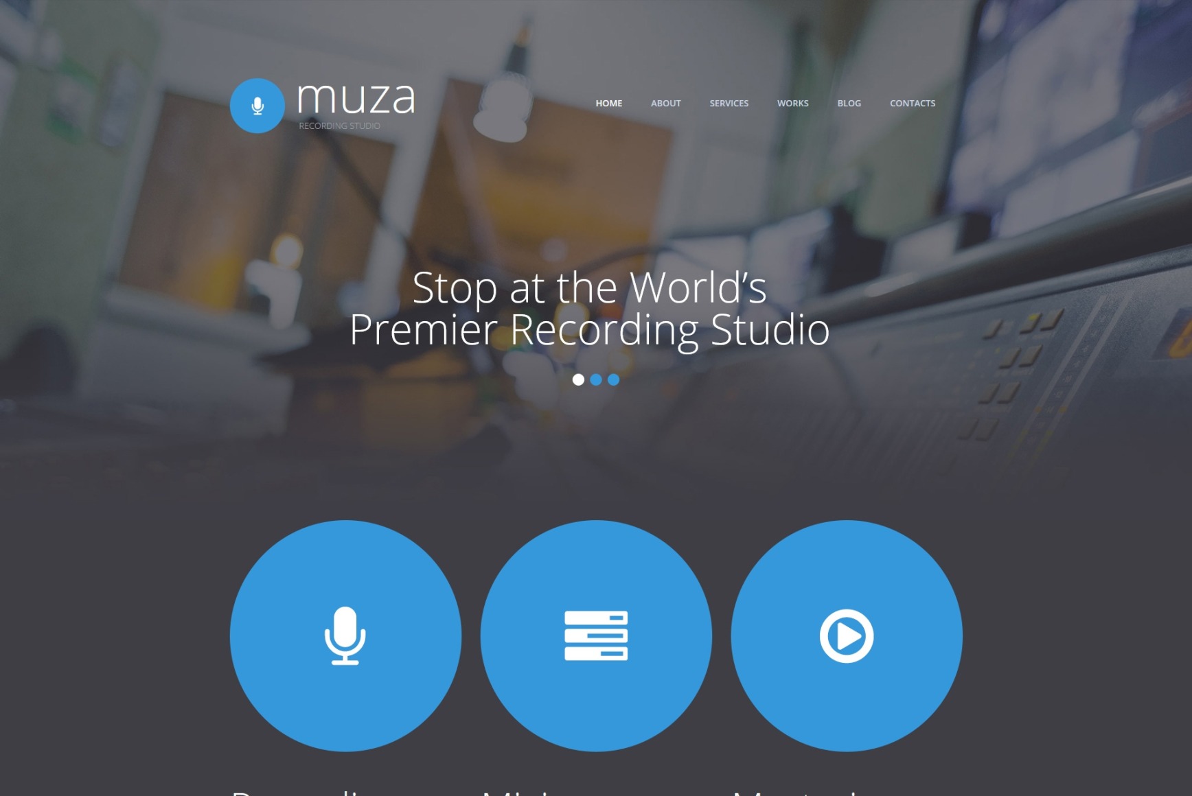 Recording Studio Website Design for Music Company - MotoCMS