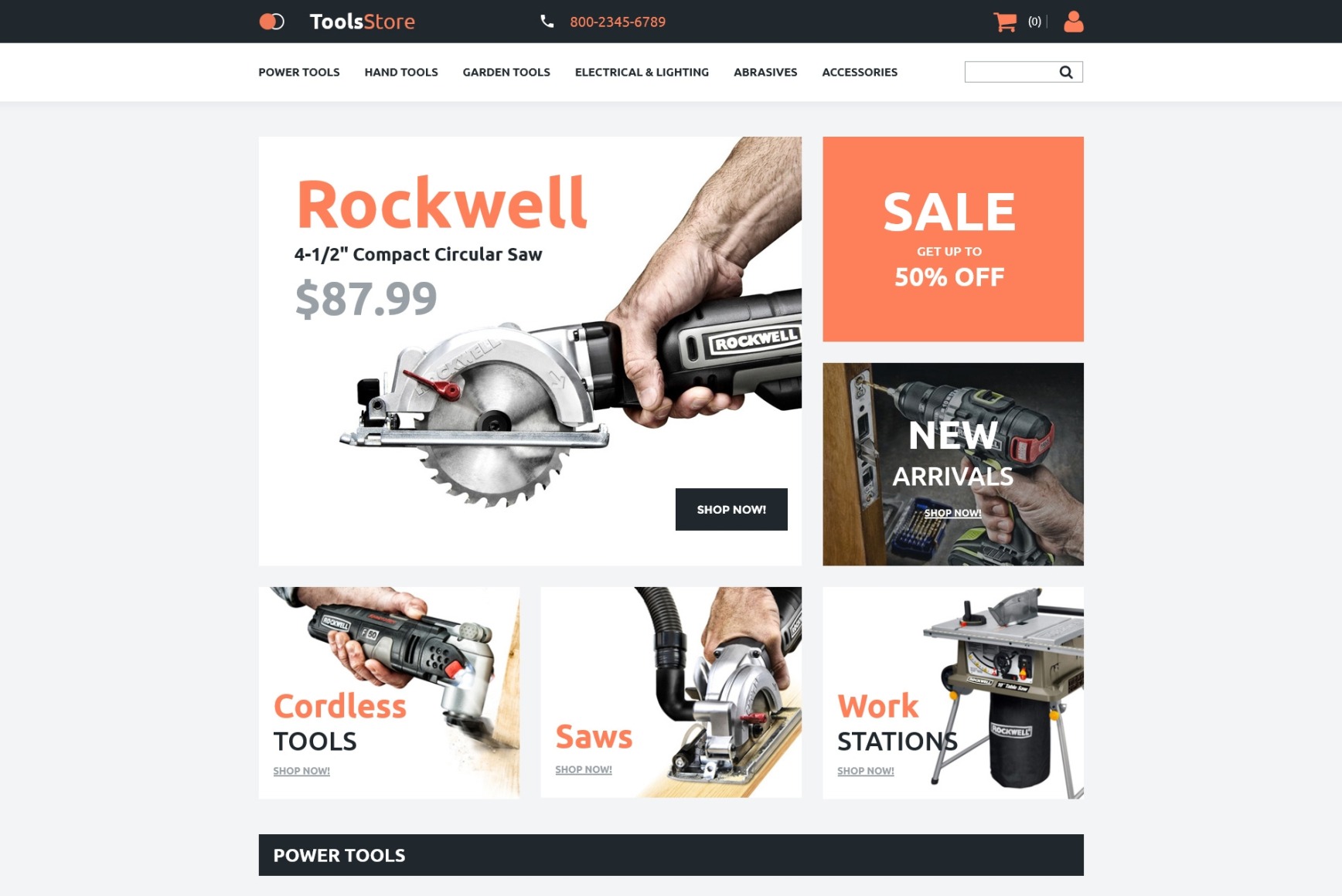 Tools and Equipment Website Template for Tools Store - MotoCMS