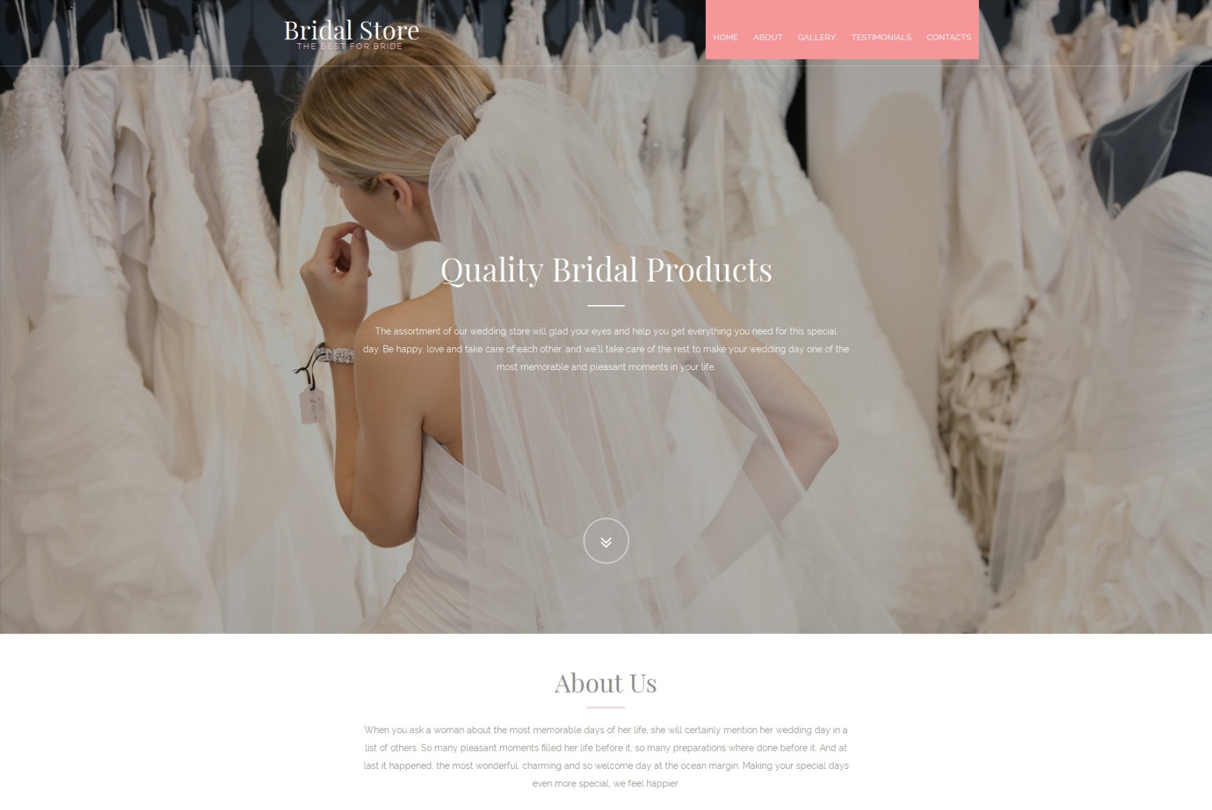 Single-Page Wedding Site Design for Bridal Website - MotoCMS