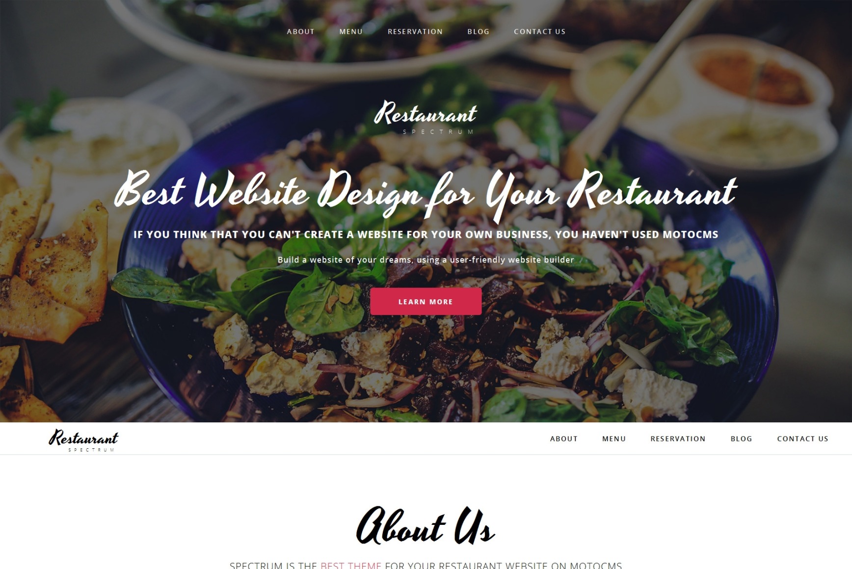 Best Website Design for Restaurant - Spectrum - MotoCMS