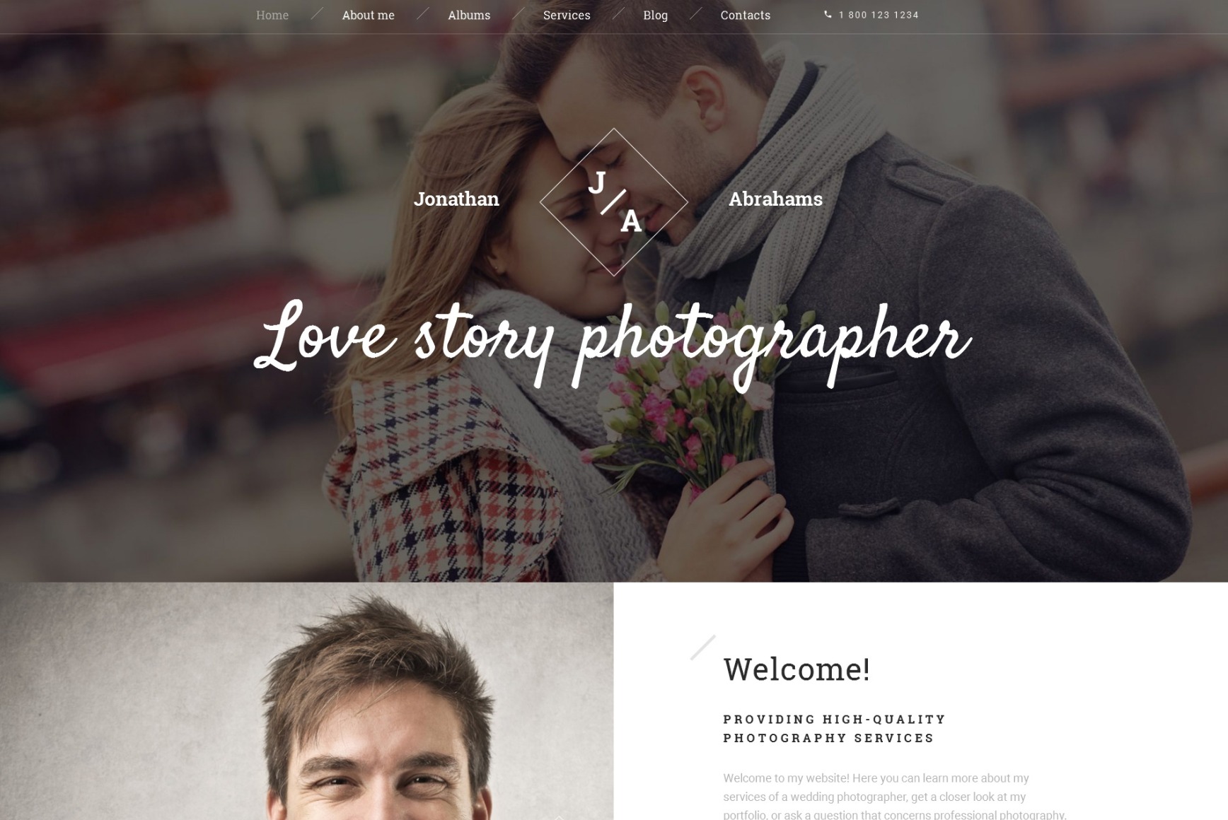 Photo Website Design for Love Story Photographers - MotoCMS