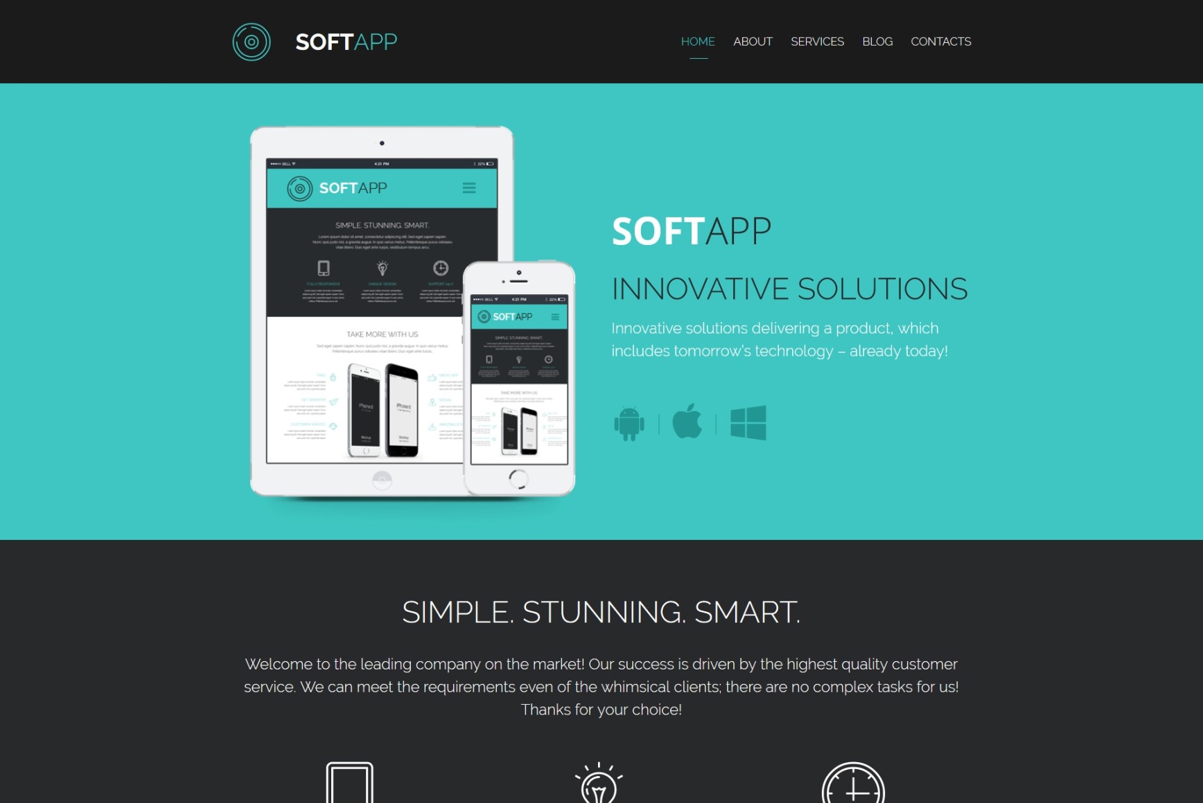 Computer Web Template for Application Software - MotoCMS