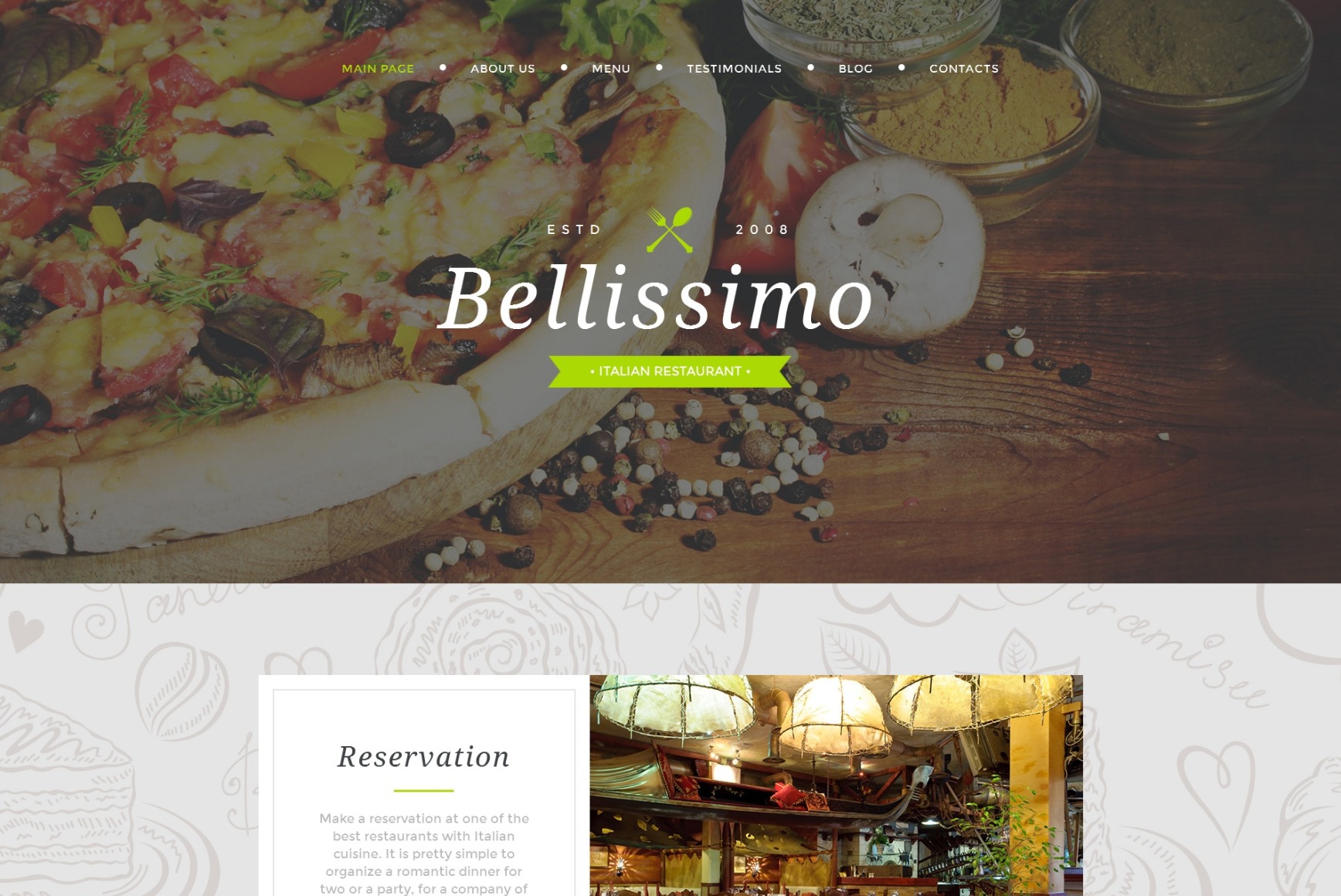 Beautiful Restaurant Website Design for Italian Cuisine - MotoCMS