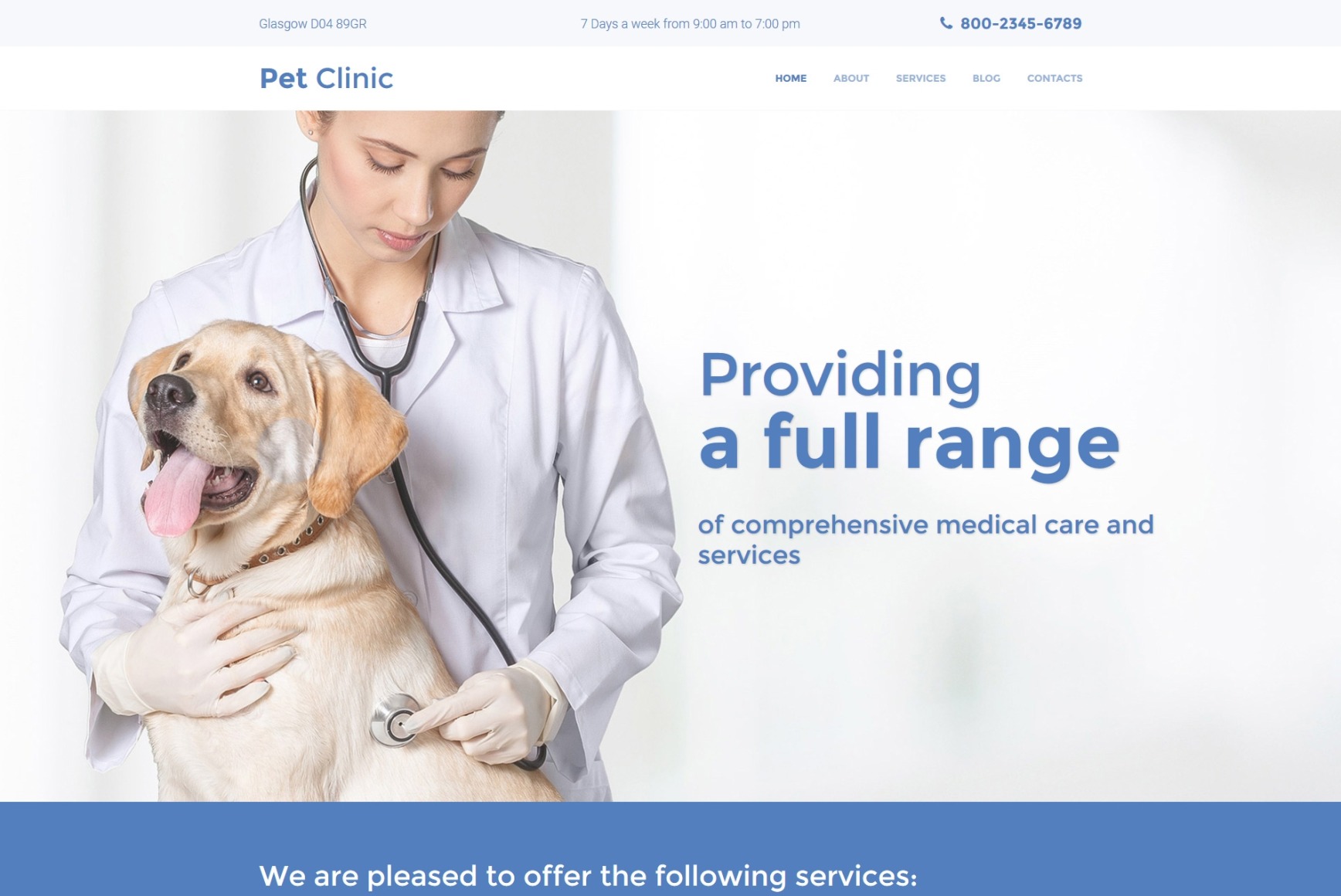 Pet Clinic Website Template for Veterinary Site - MotoCMS