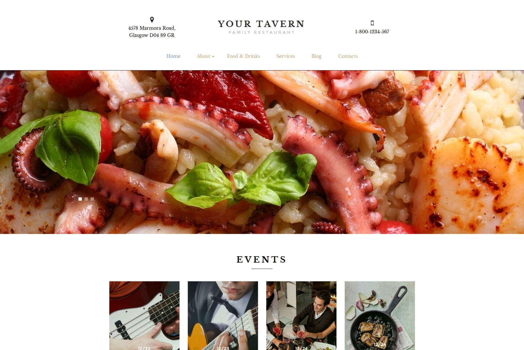 Tavern Website Template for Family Restaurant - MotoCMS