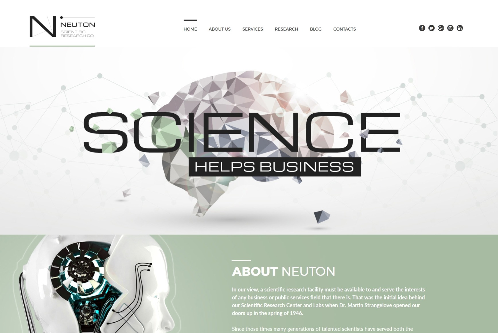 Science Web Template for Scientific Research Center - MotoCMS