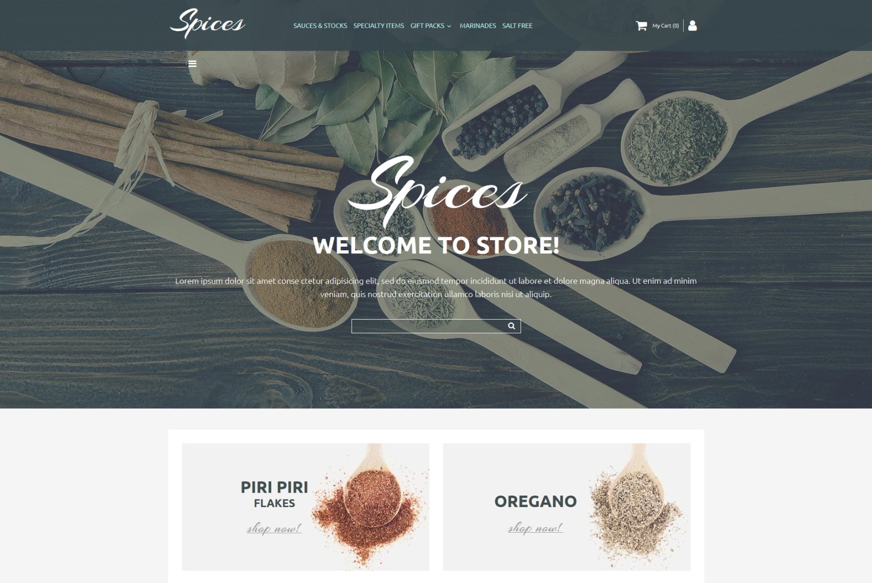 Spices Website Template for Online Shop - MotoCMS