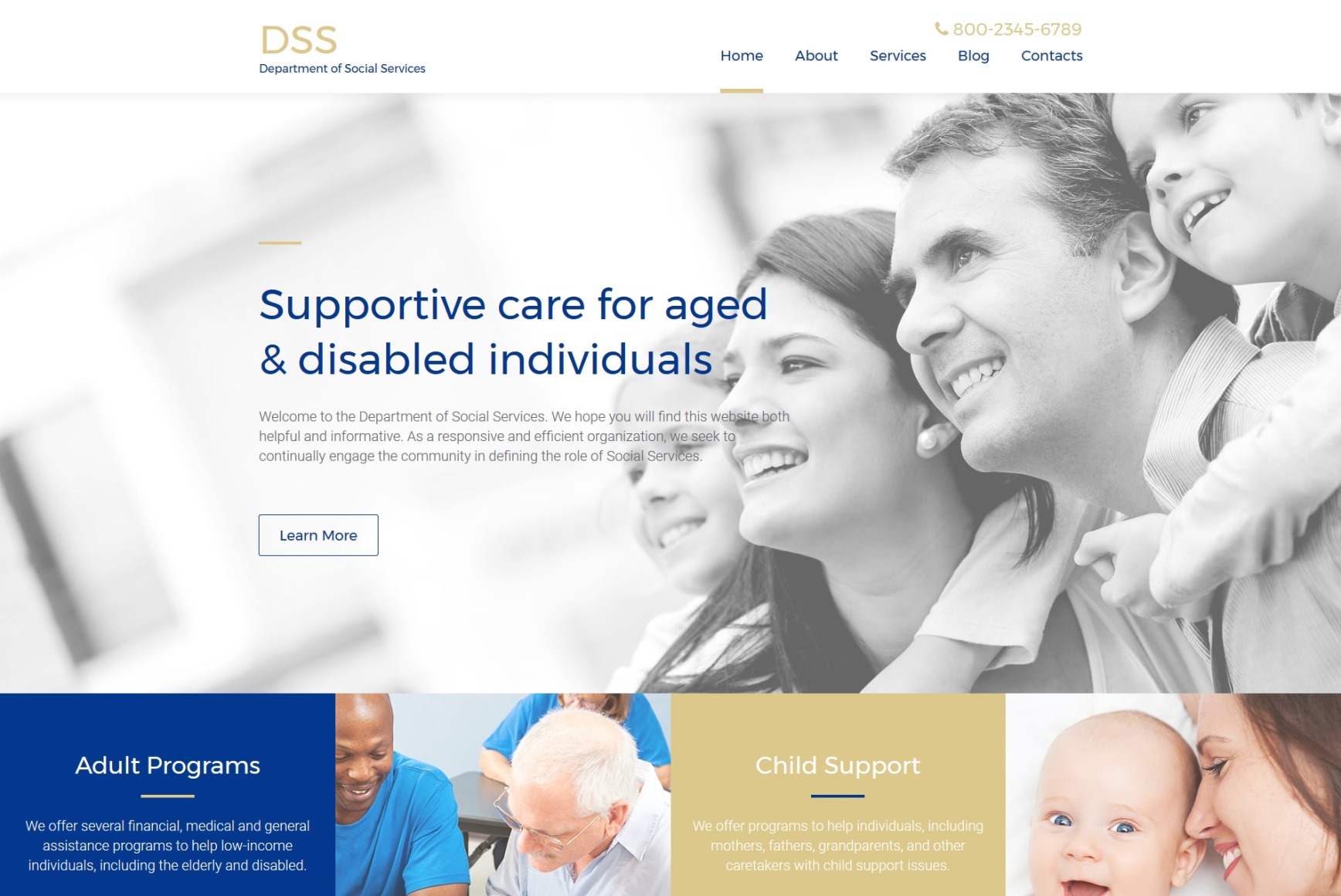 Social Service Website Template for Society Care Site - MotoCMS