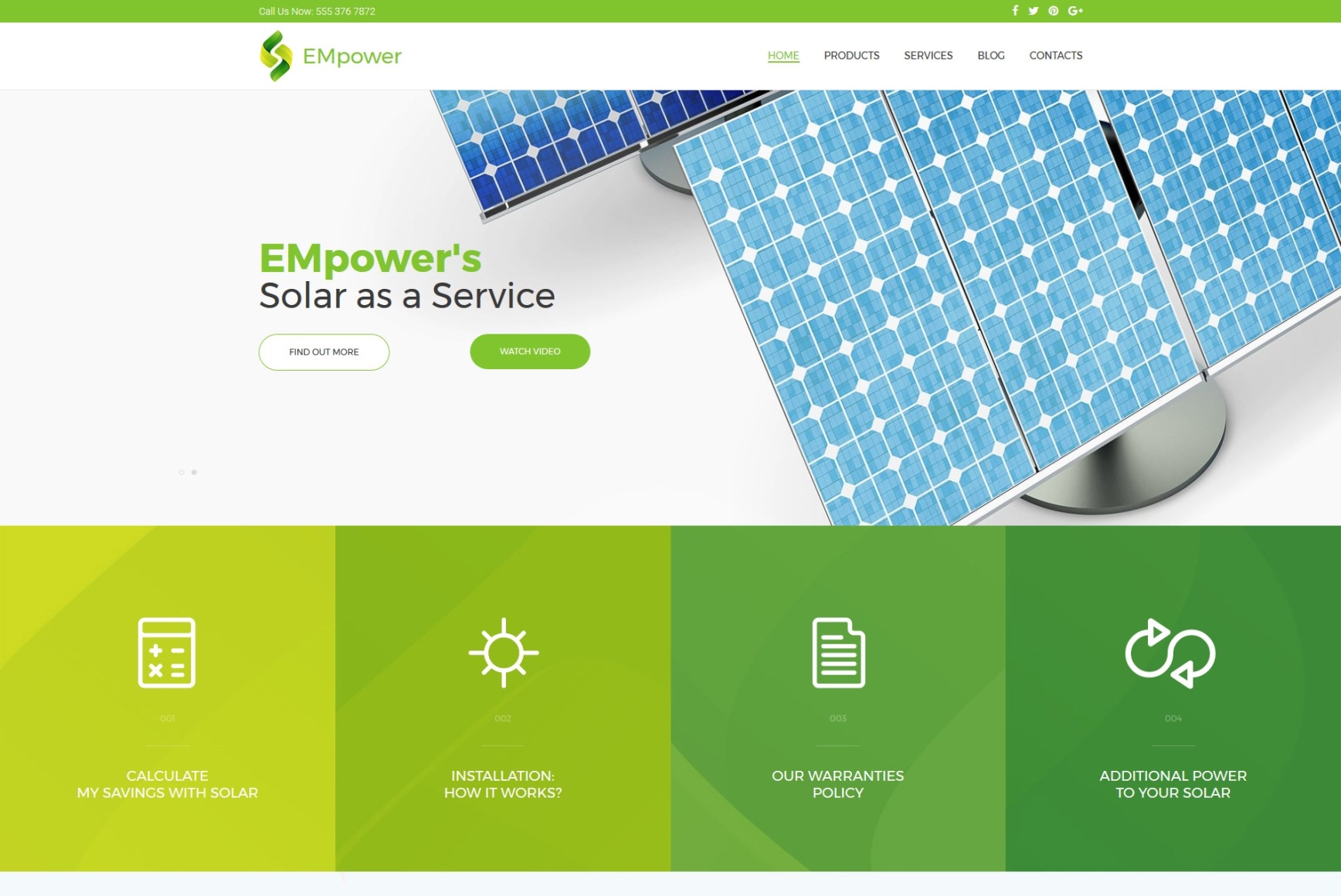 Solar Website Design for Alternative Energy Services - MotoCMS