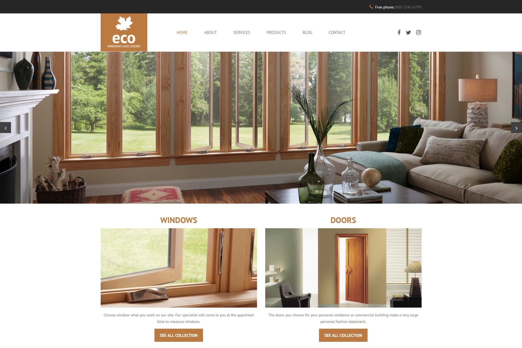 Windows and Doors Website Template for Interior Site - MotoCMS