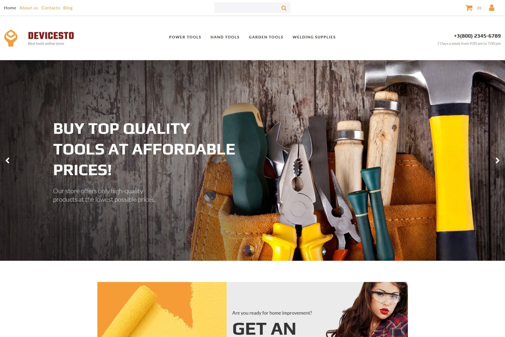 Tools Website Design for Equipment & Tools Online Store - MotoCMS