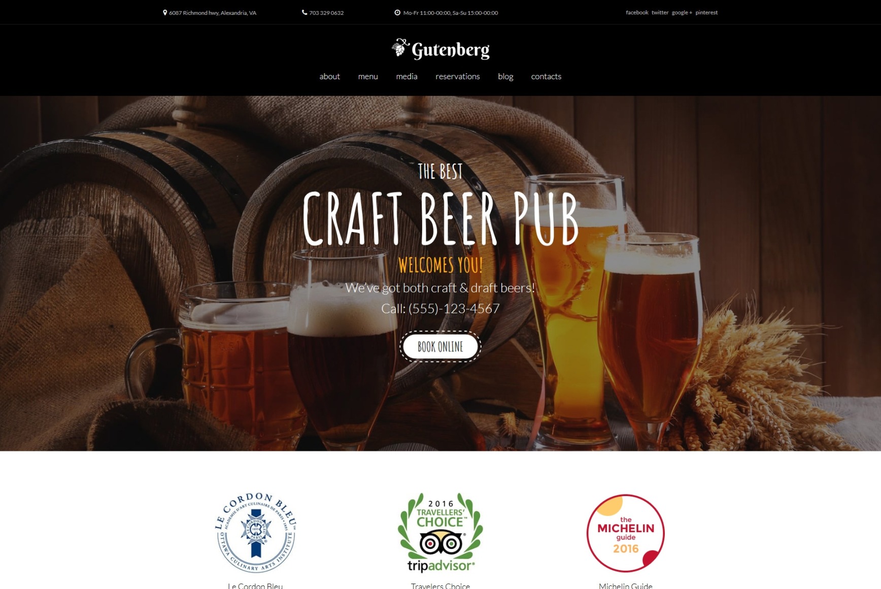 Pub Website Template - MotoCMS