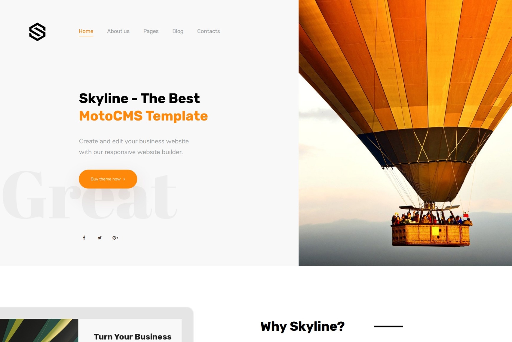 Top Website Template with 5 Home Page Layouts - Skyline - MotoCMS