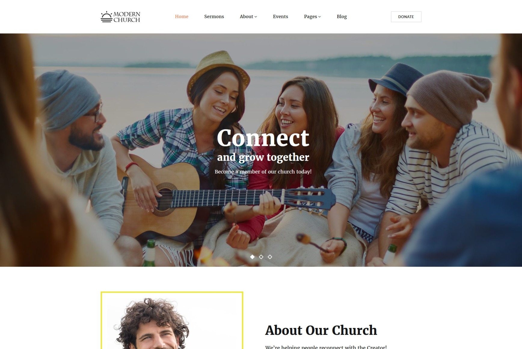Modern Church Website Template for Religious Charities - MotoCMS