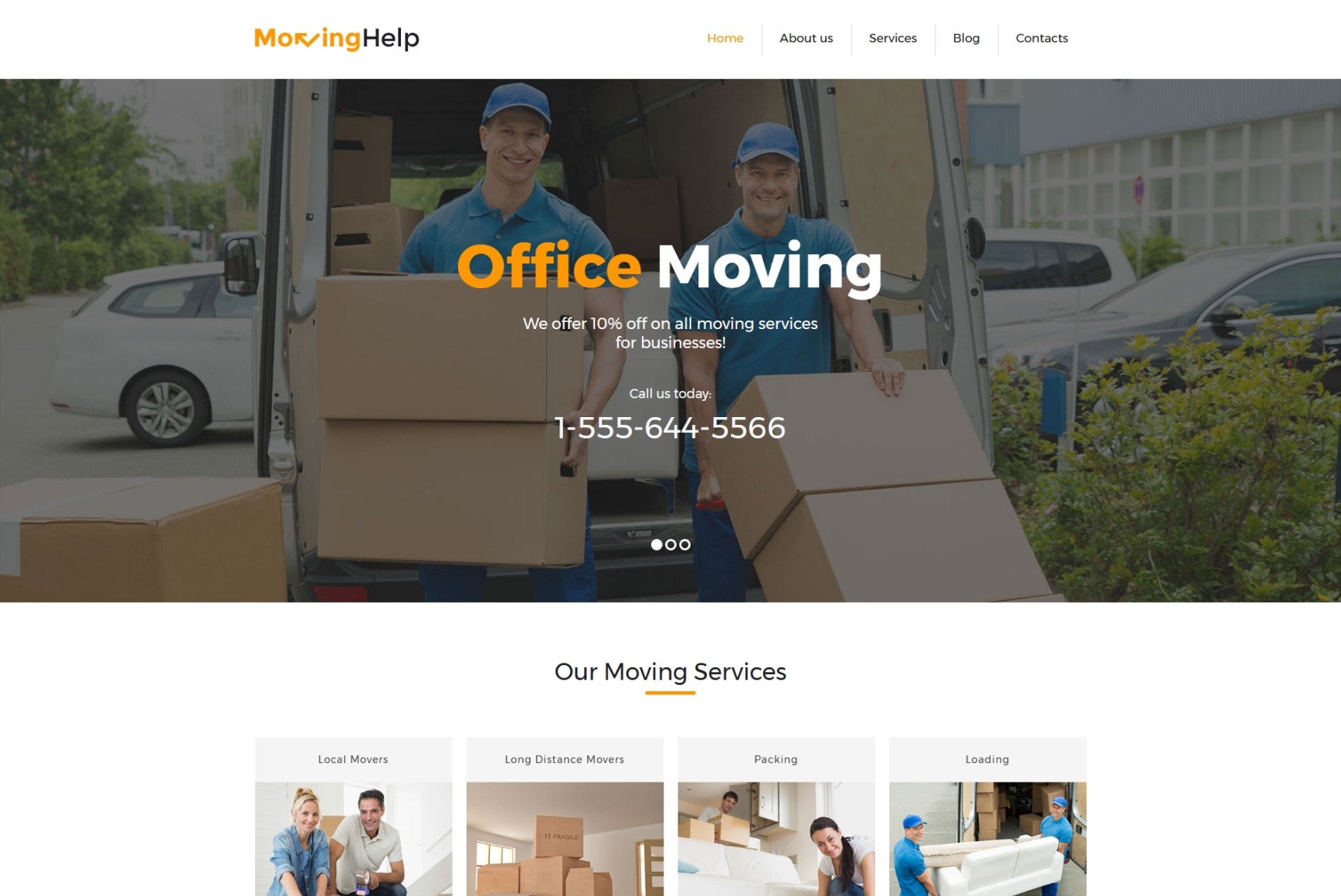 Moving Company Template for Office Moving Website - MotoCMS