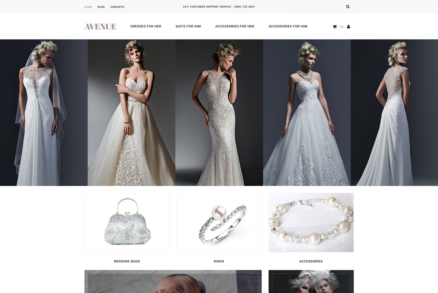 Dress Shop Website Template for Wedding Store - MotoCMS