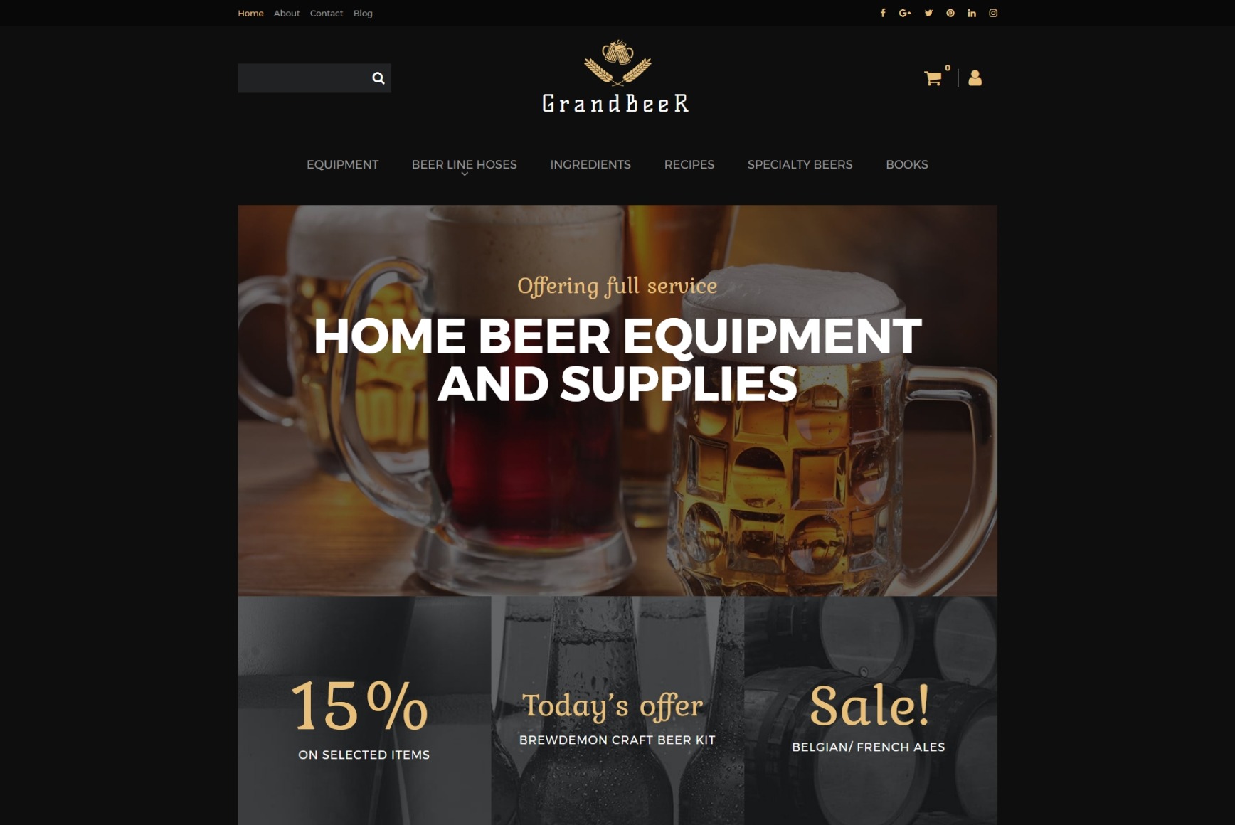 Best Home Brew Supply Website Template - MotoCMS