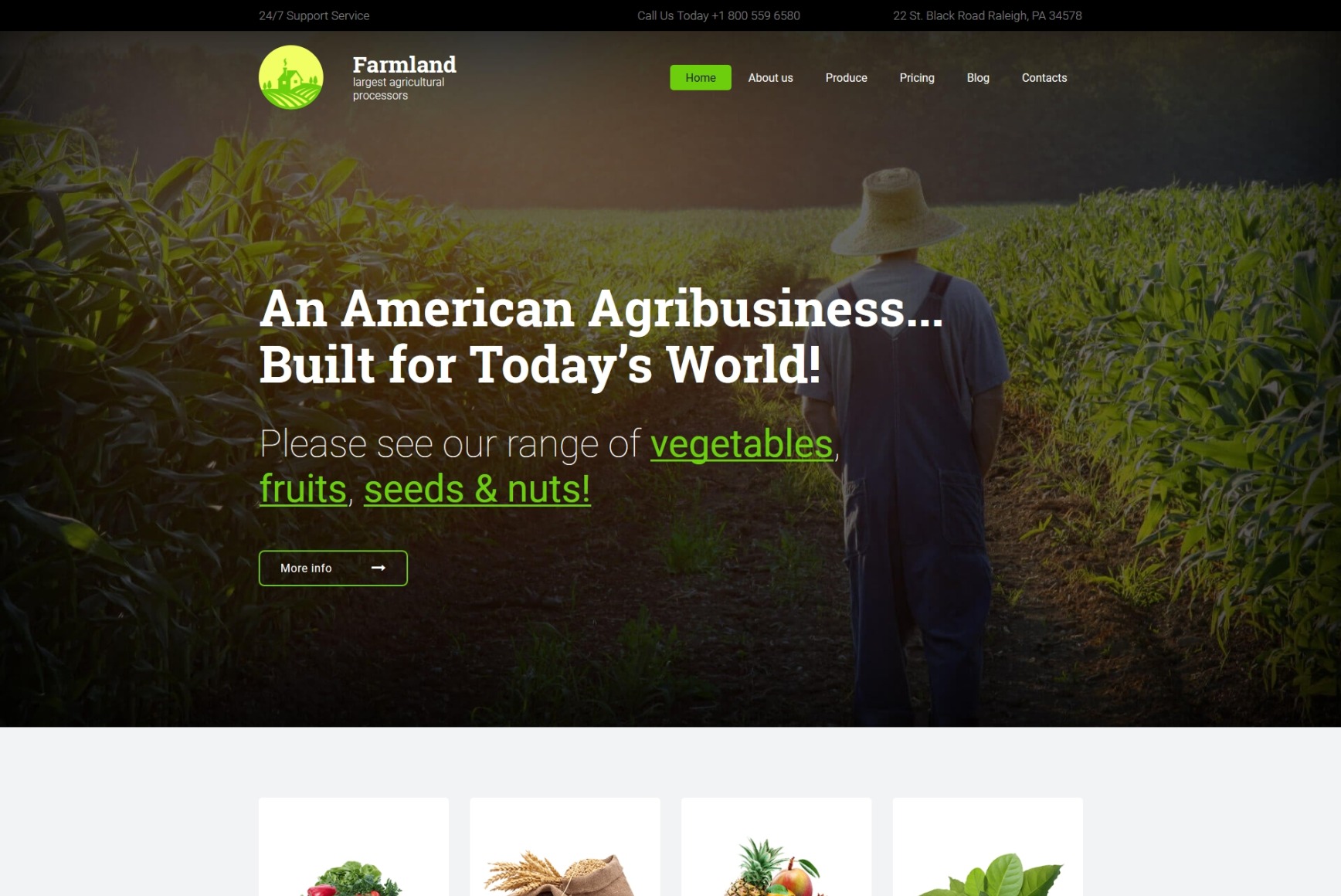Farming Website Template for Agribusiness - MotoCMS