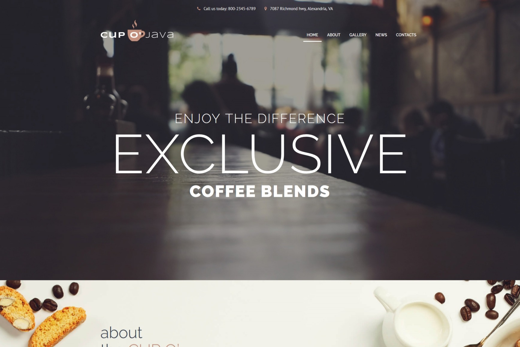 Coffee House Website Design Template for Cafeteria - MotoCMS