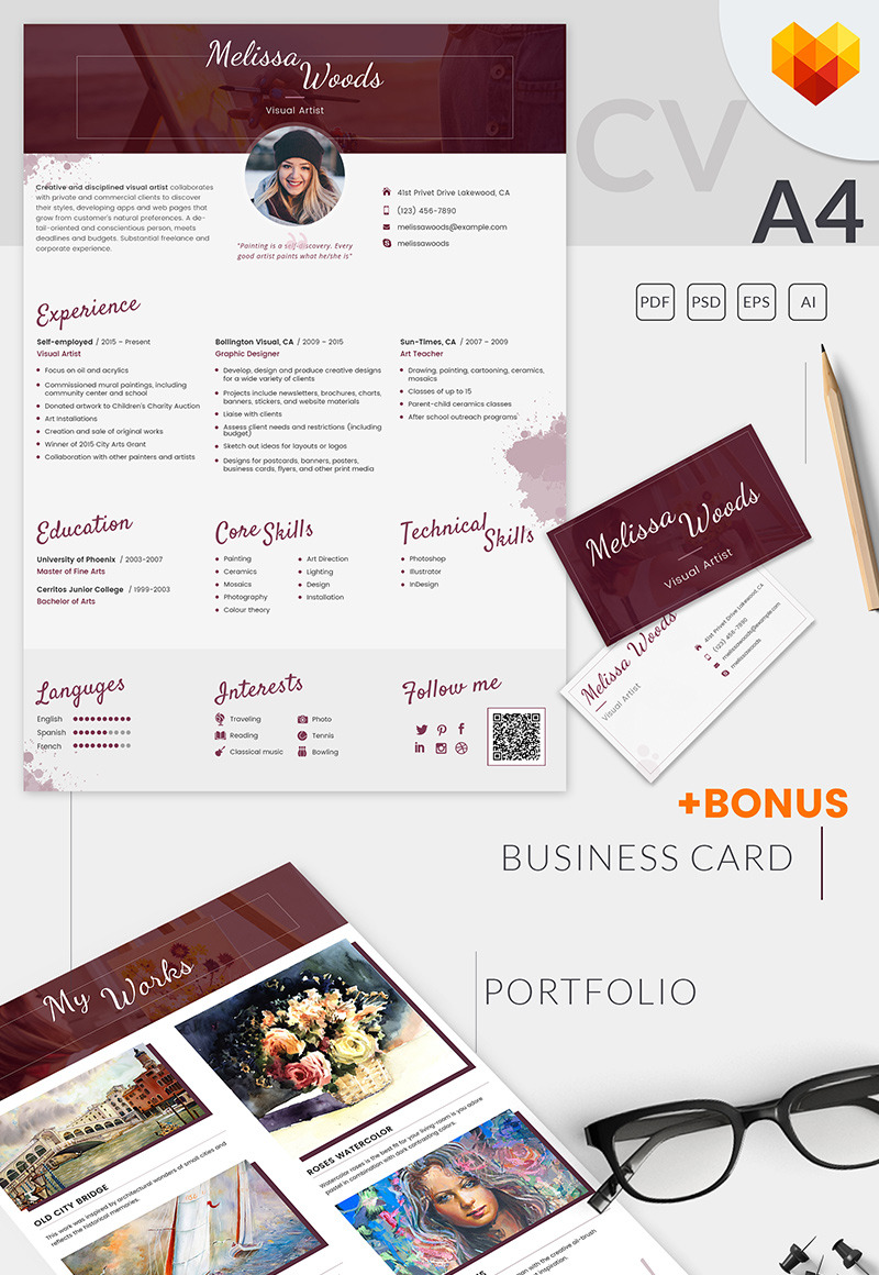 Visual Artist Resume Template - MotoCMS