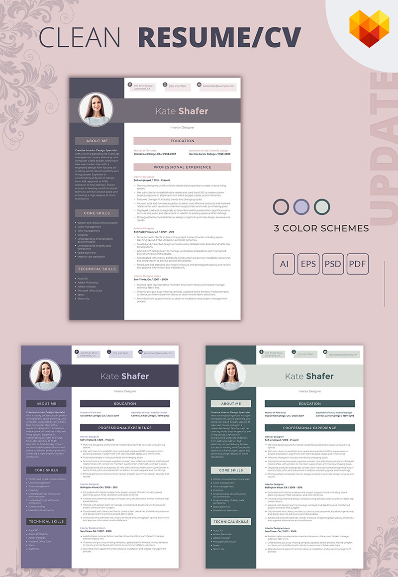 Interior Designer CV Template - MotoCMS