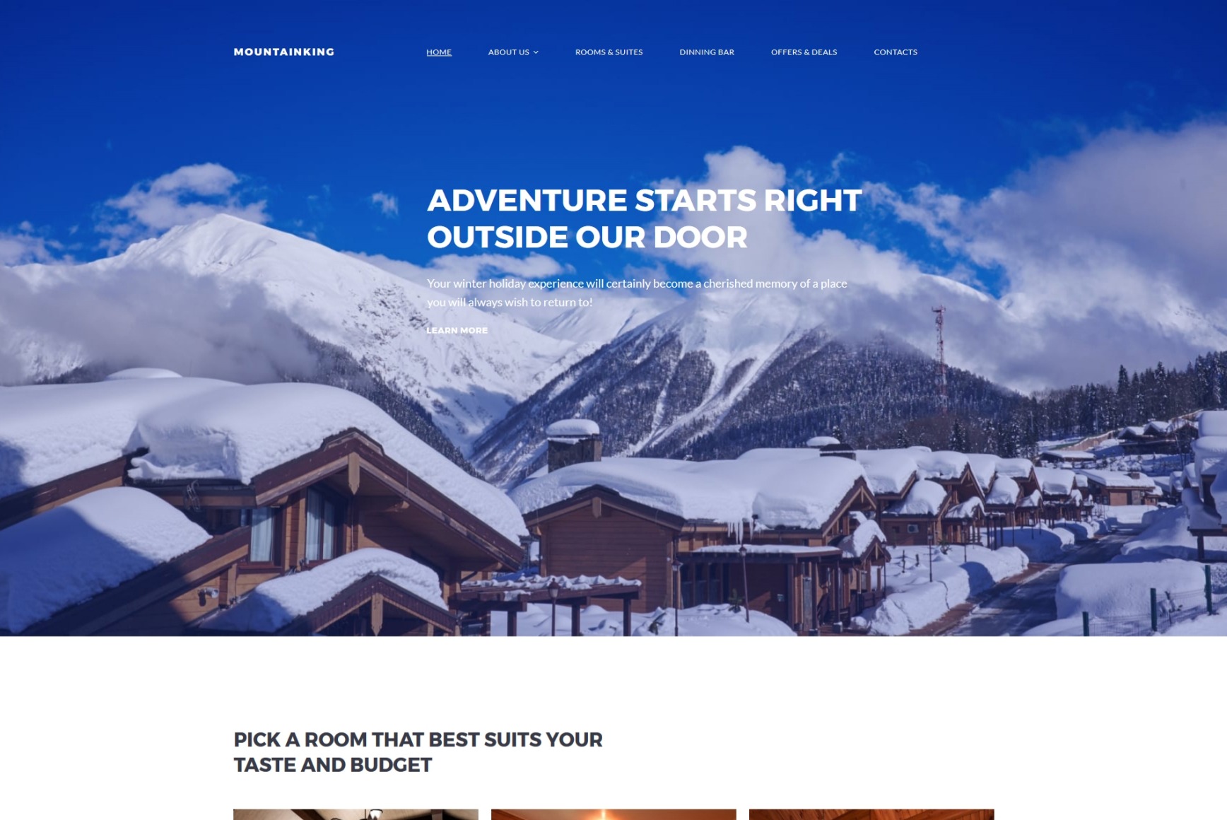 Mountain Hotel Website Template - MotoCMS