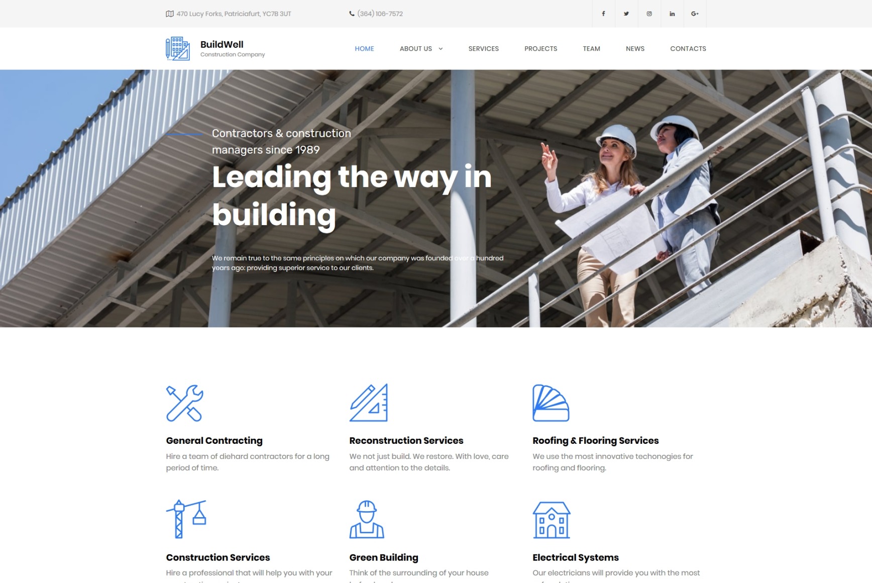 Construction Company Website Template for Business - MotoCMS