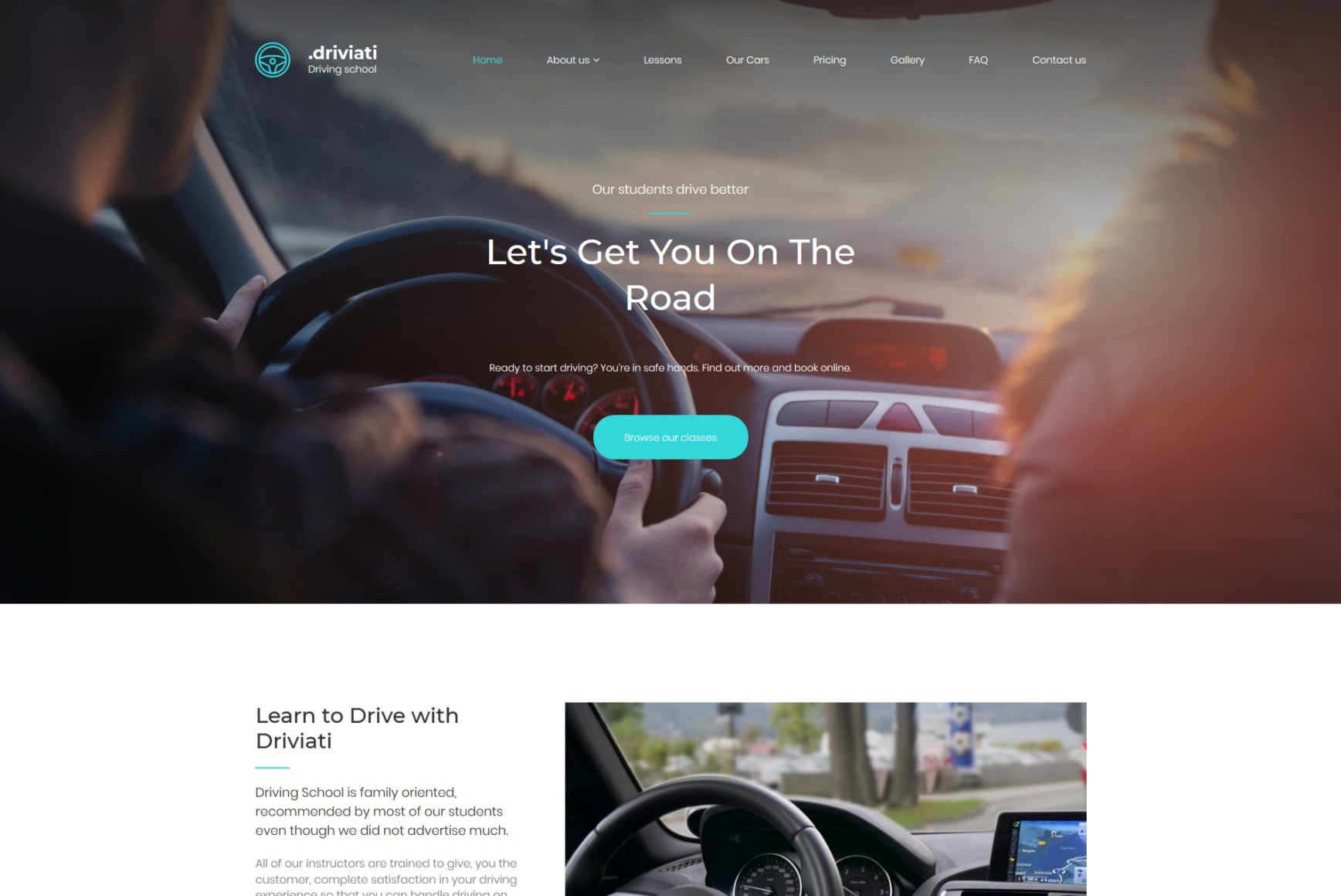 Driving School Website Design Template - MotoCMS