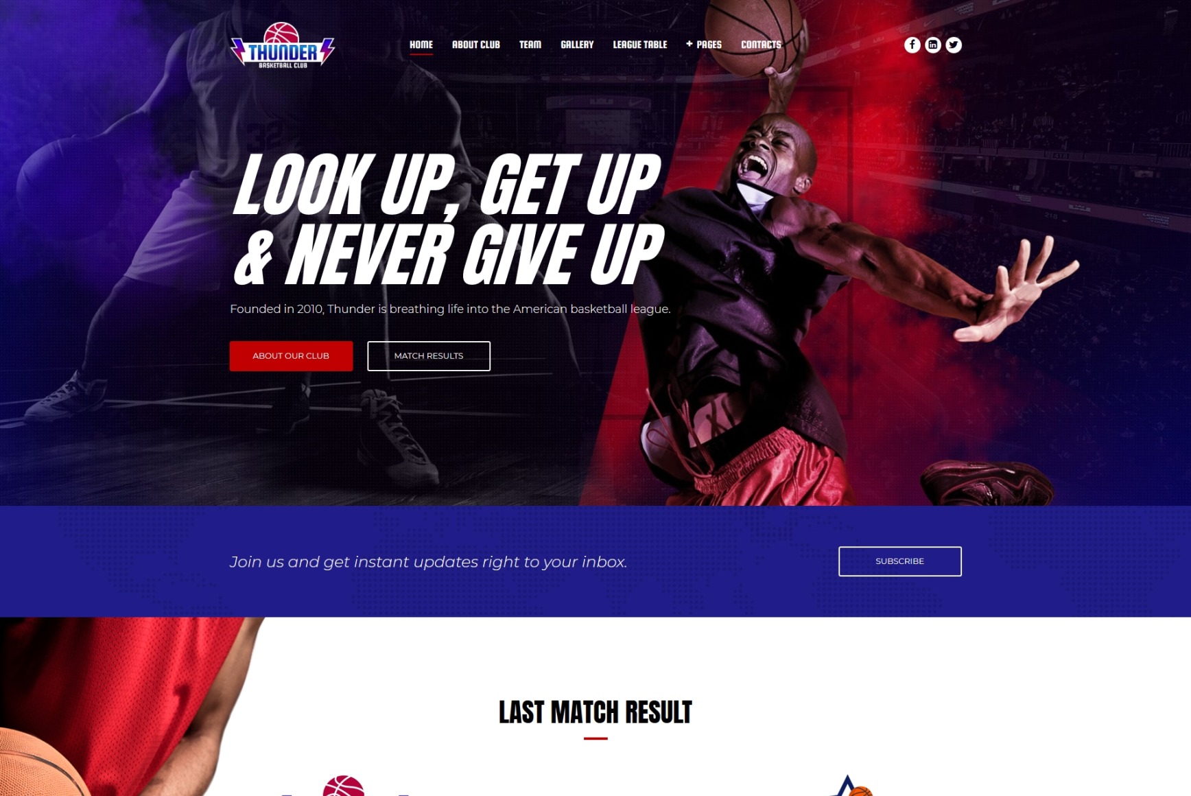 Basketball League Website Template for Team Club - MotoCMS