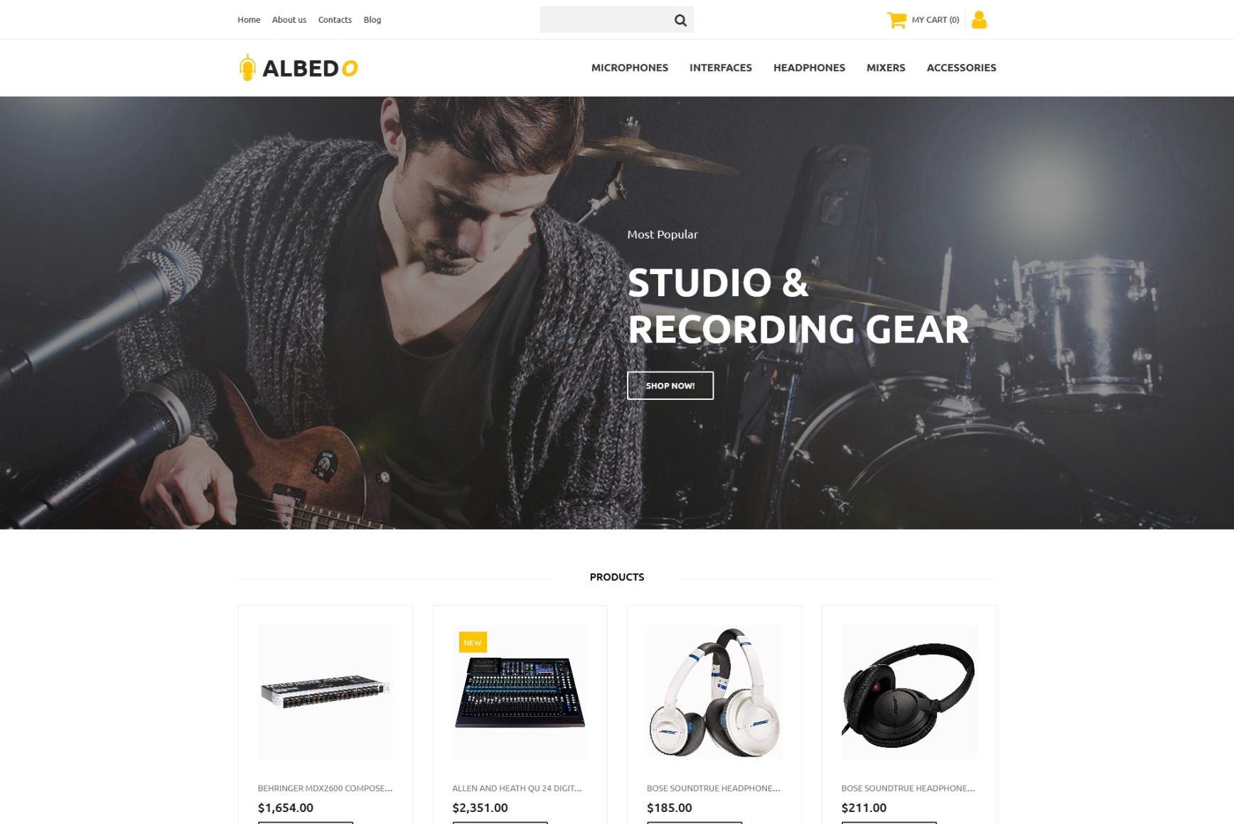 Audio Website Template for Recording Gear Store - MotoCMS