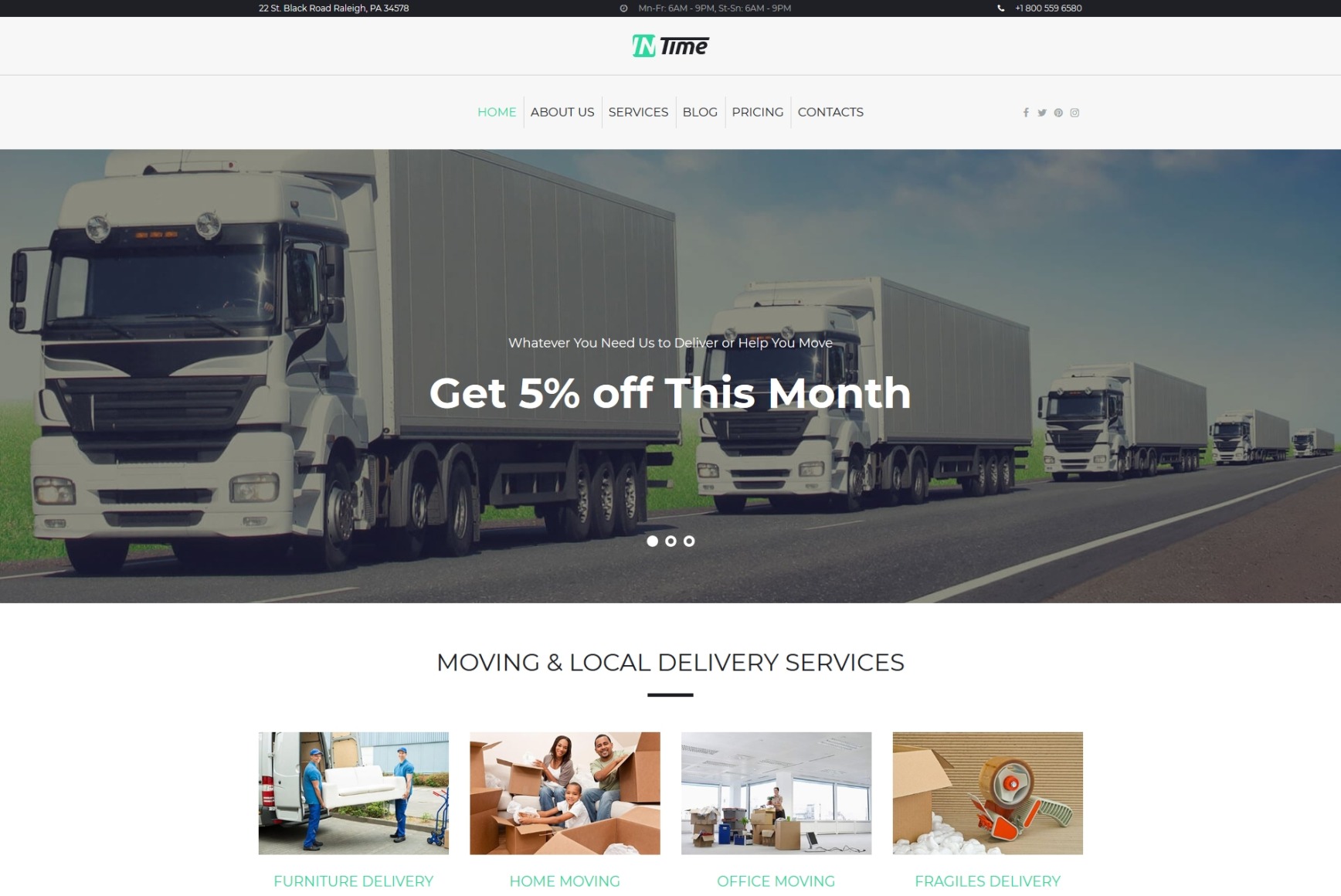 Moving Company Web Template for Delivery Services - MotoCMS