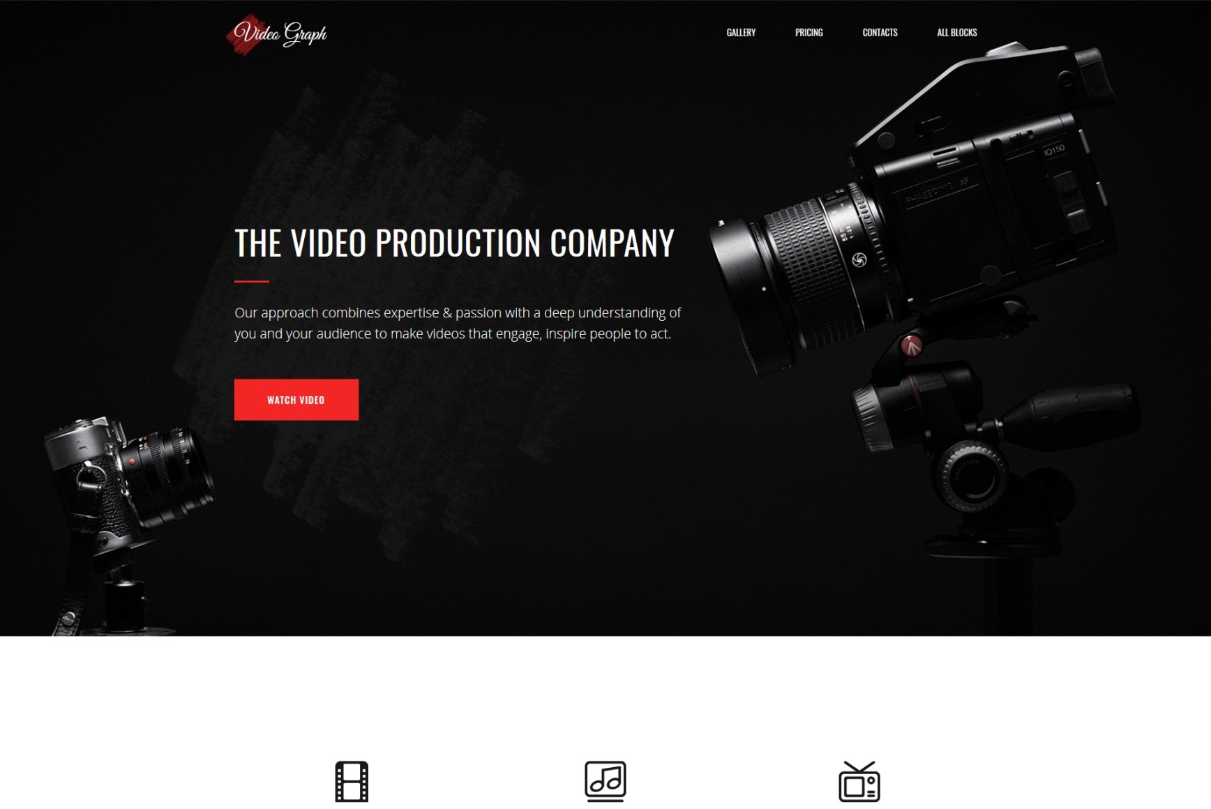 Video Gallery Web Design for One-Page Website - MotoCMS