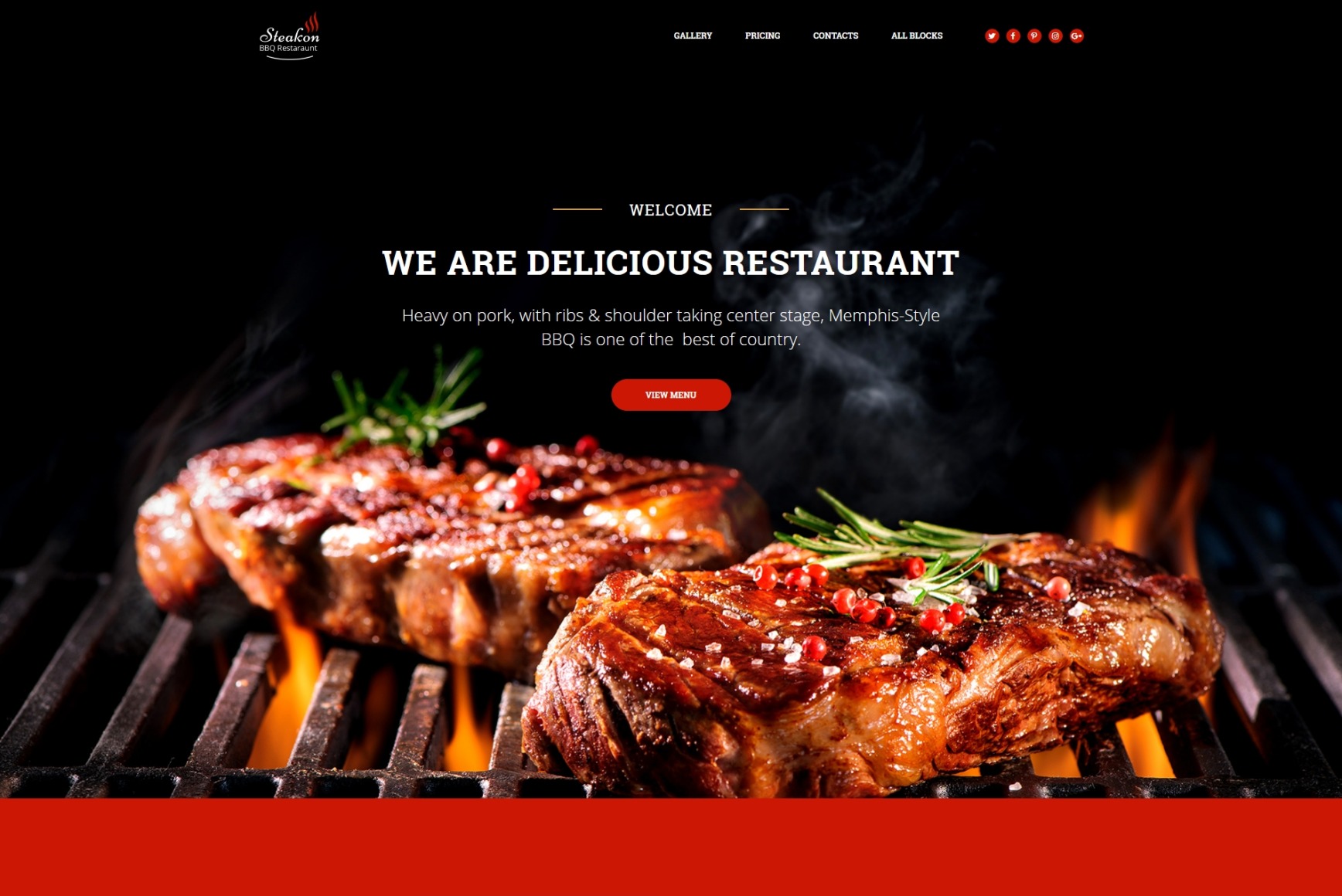 Catering Landing Page Template for BBQ Restaurant - MotoCMS