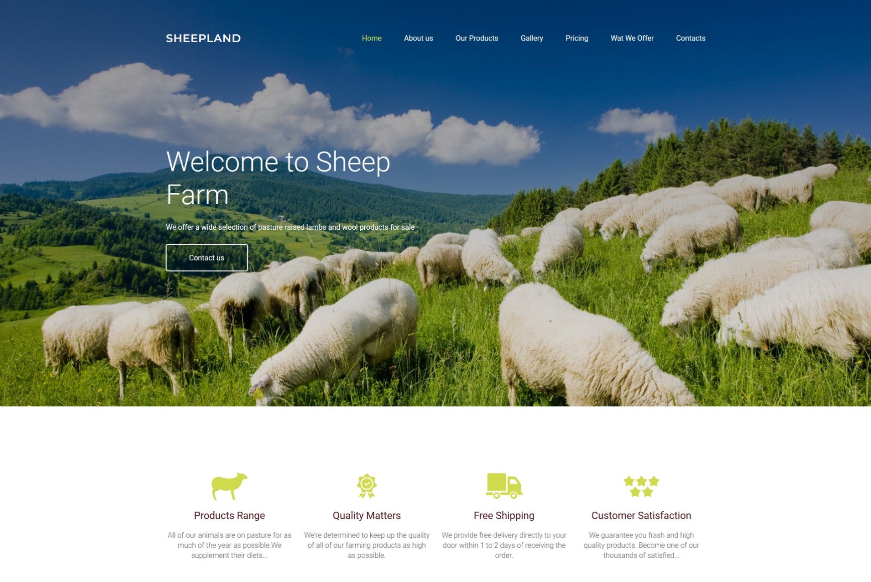Sheep Farm Website Template for Sheep Rearing - MotoCMS