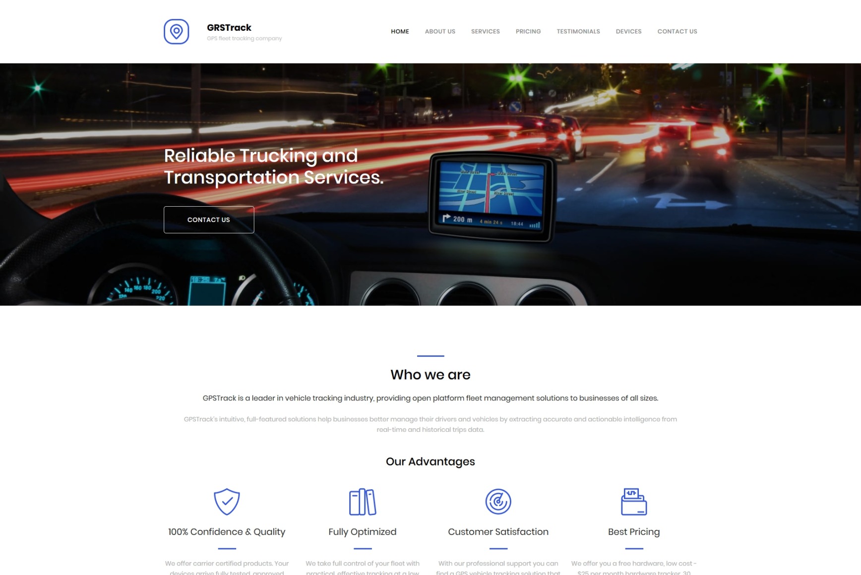 GPS Tracking Website Template - MotoCMS