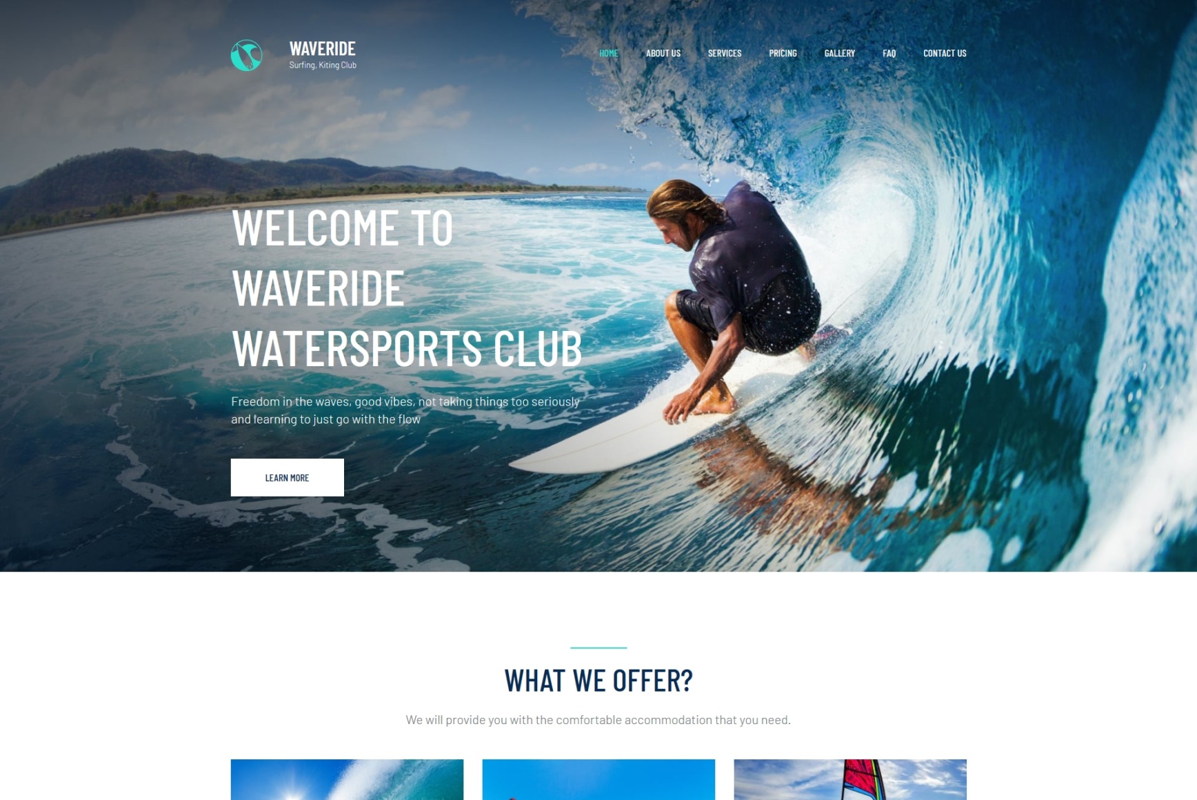 Surfing Website Template for Windsurfing Sports Club - MotoCMS