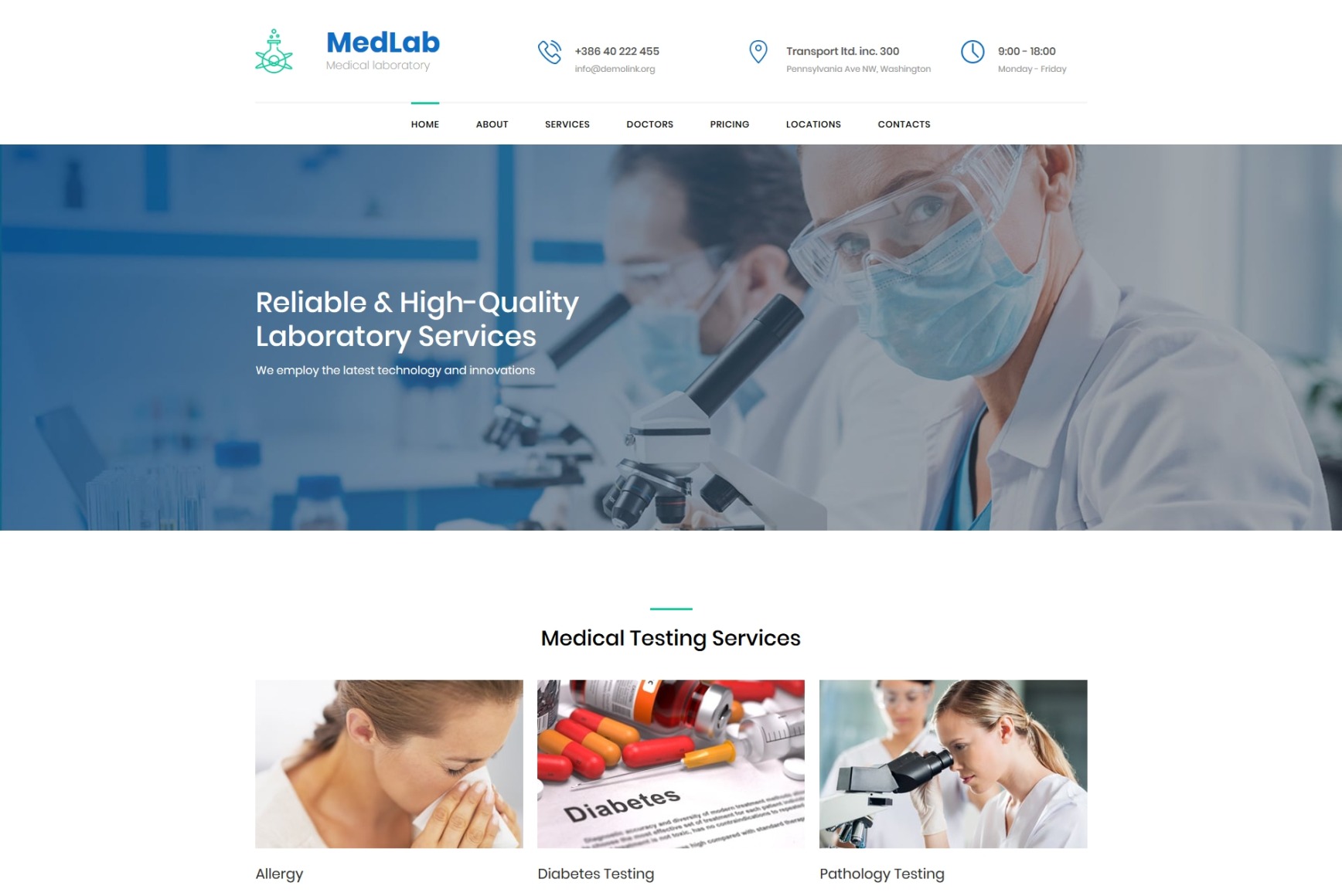 Medical Laboratory Website Template - MotoCMS