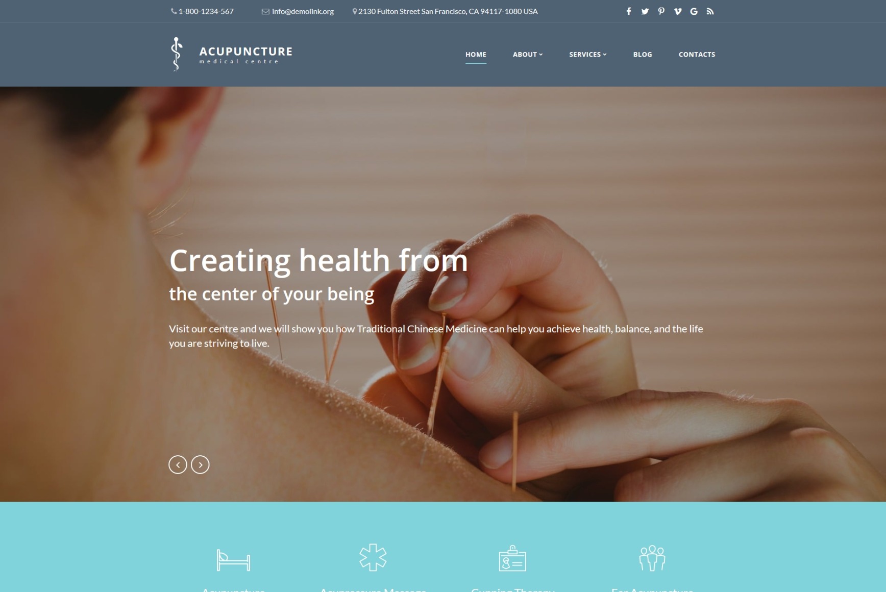 Acupuncture Website Template for Medical Center - MotoCMS