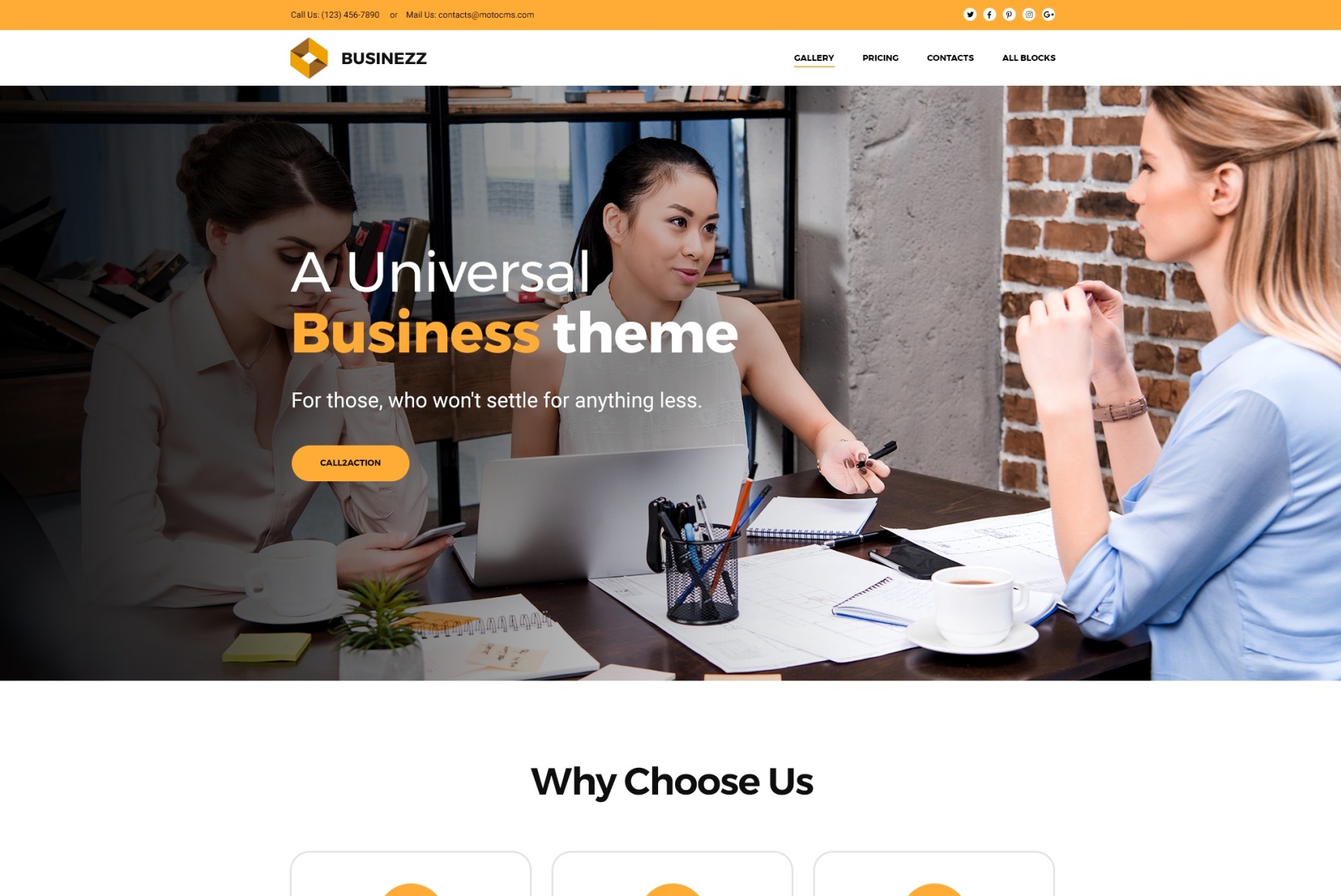 One Page Business Website Template for Consulting Firm - MotoCMS
