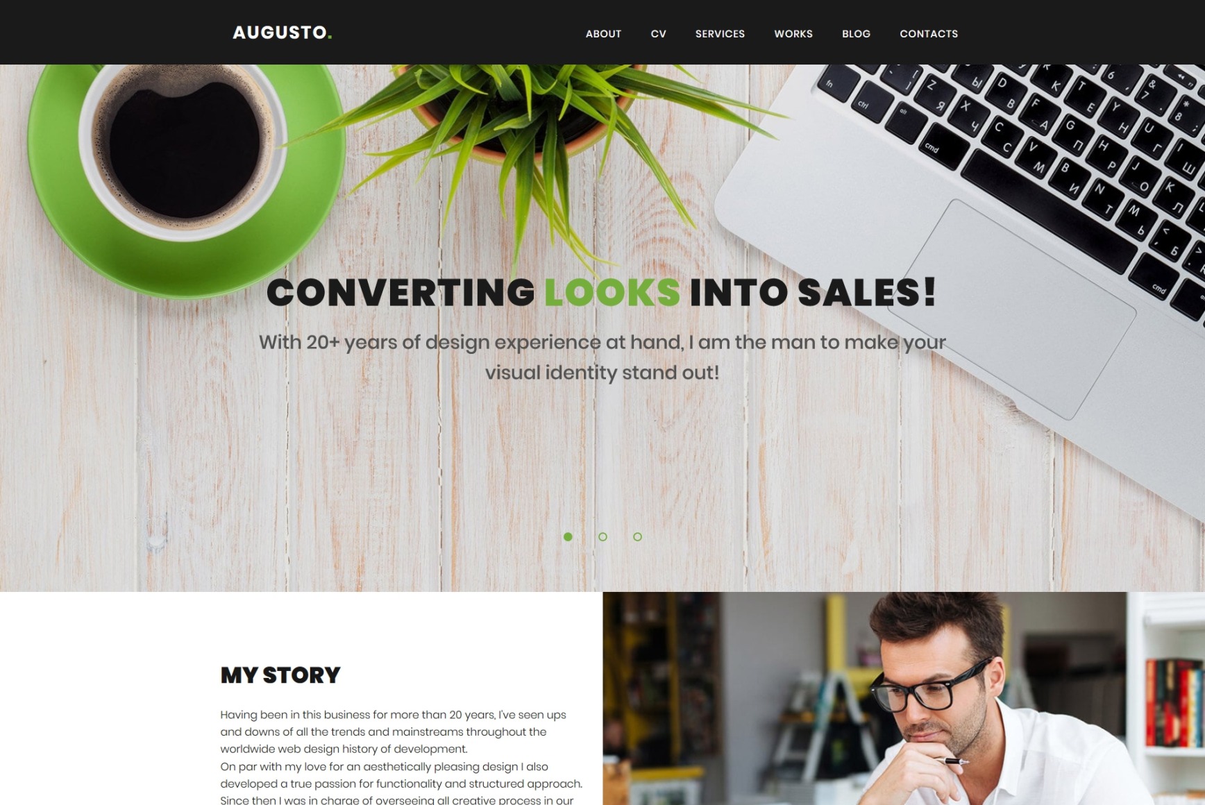 Freelancer Website Template for Web Designer Portfolio - MotoCMS