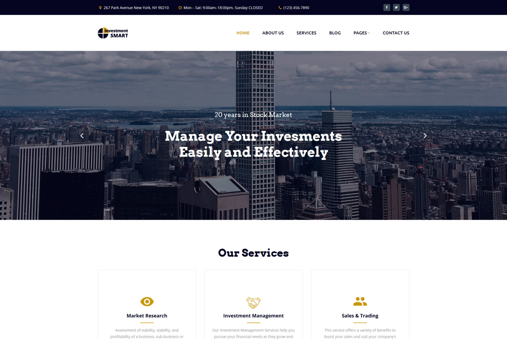Investment Advisor Website Template for Finance Agency - MotoCMS